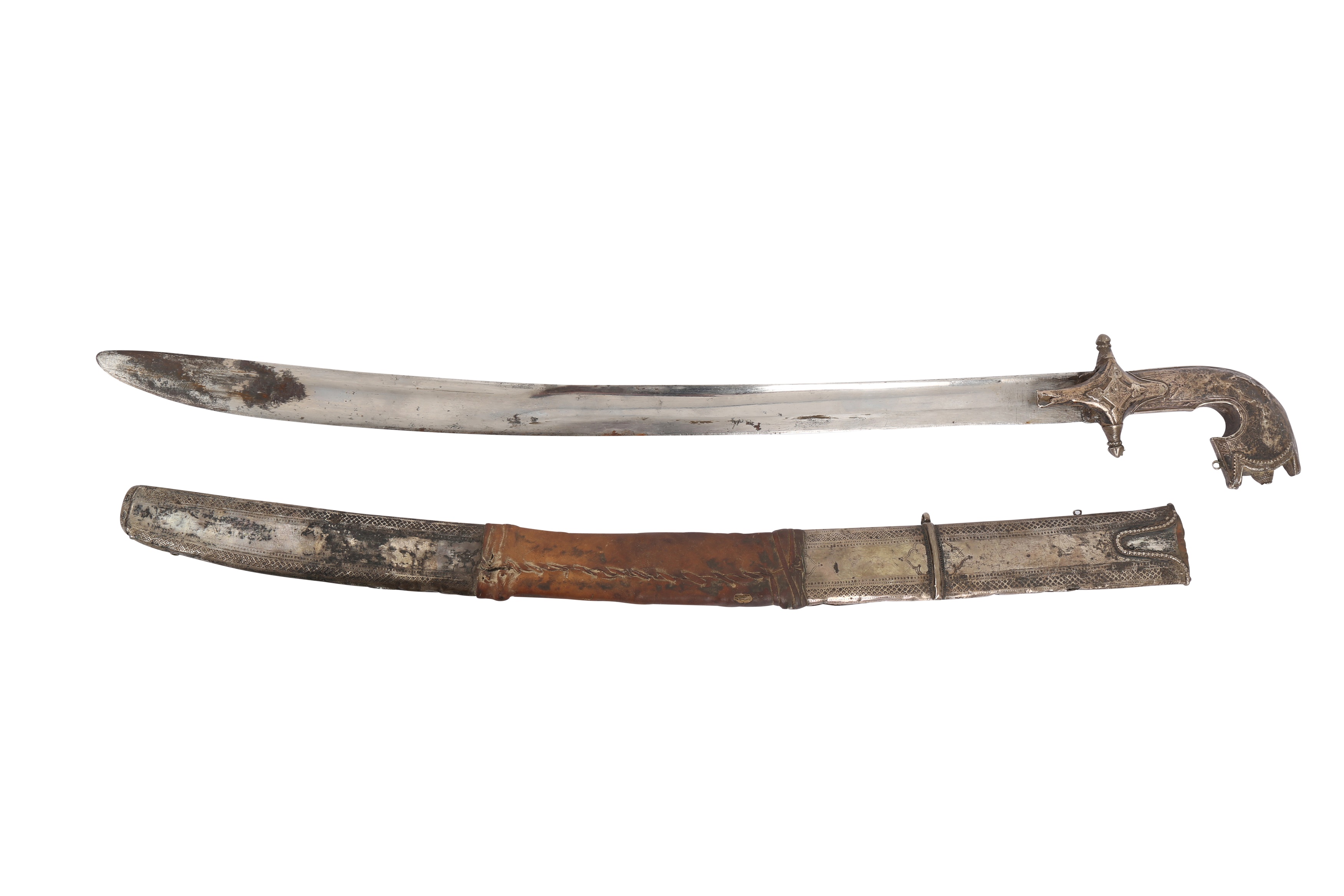 Lot 395 - A NORTH AFRICAN NIMCHA SWORD