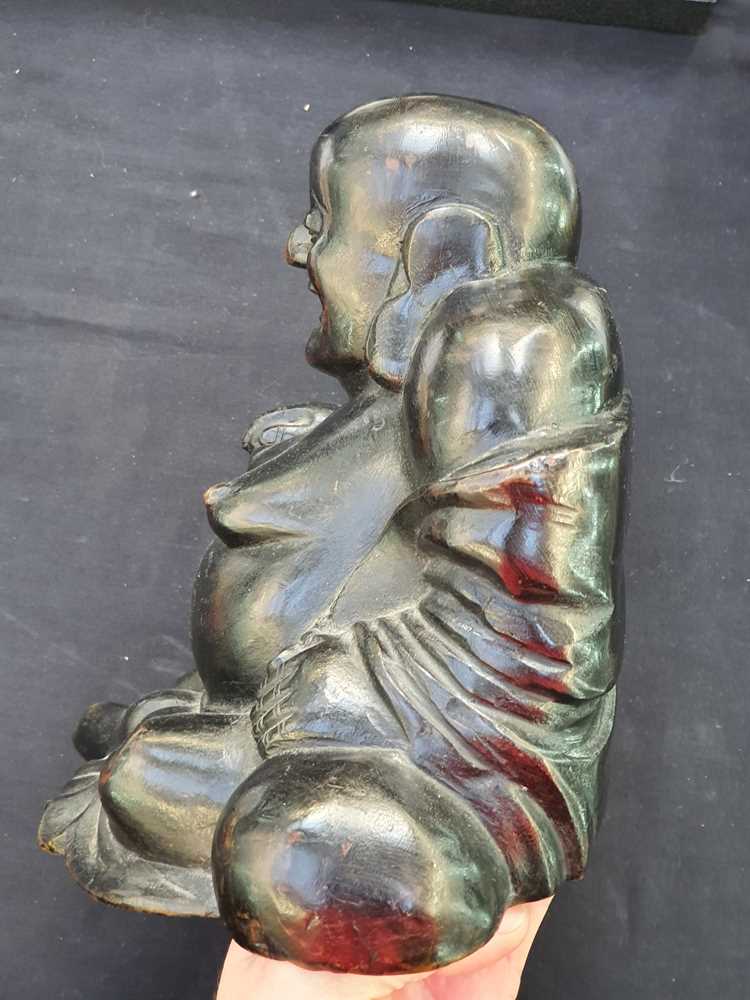 Lot 605 - A CHINESE BRONZE FIGURE OF BUDAI HESHANG.