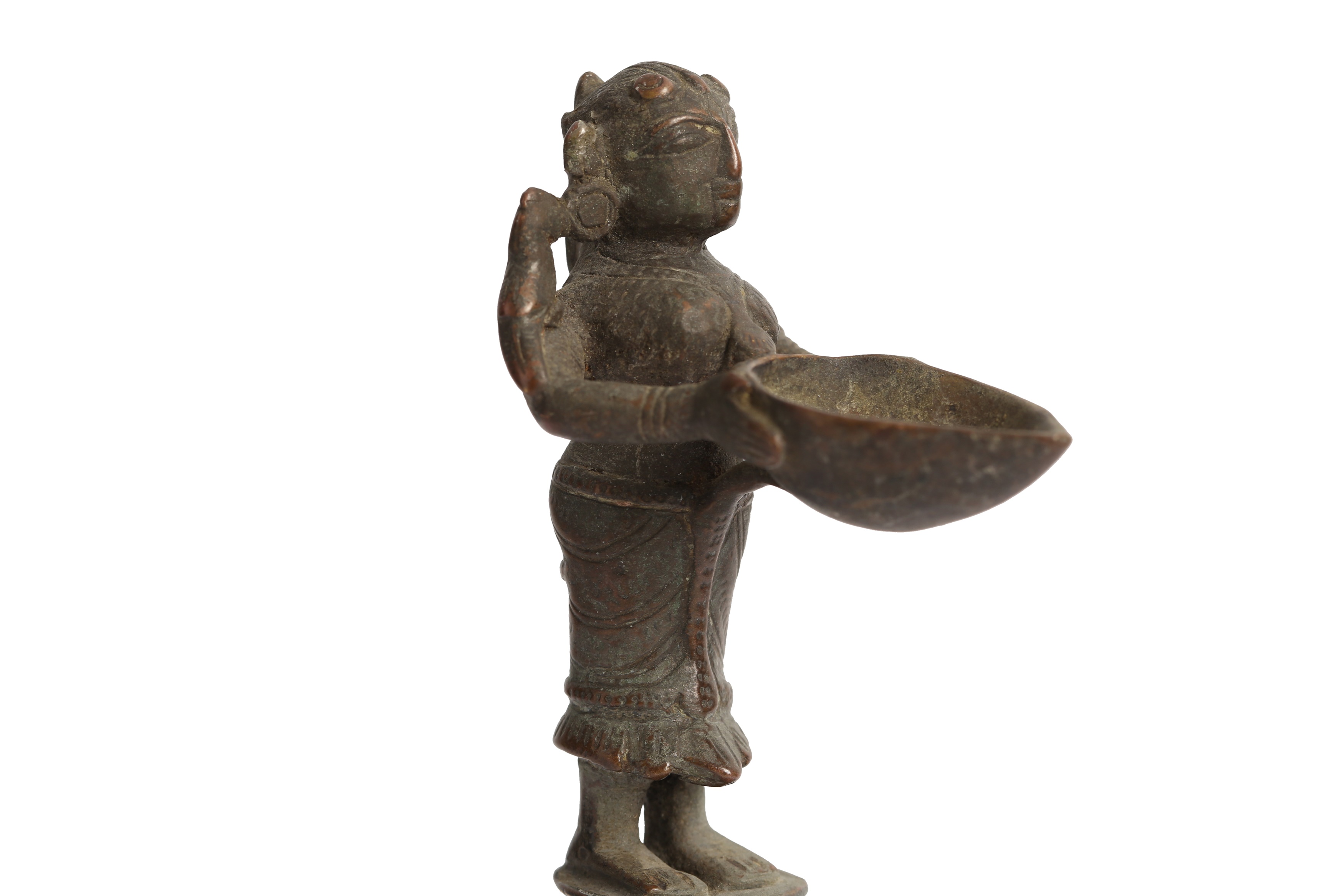 Lot 285 - A BRONZE DIPA LAKSHMI OIL LAMP
