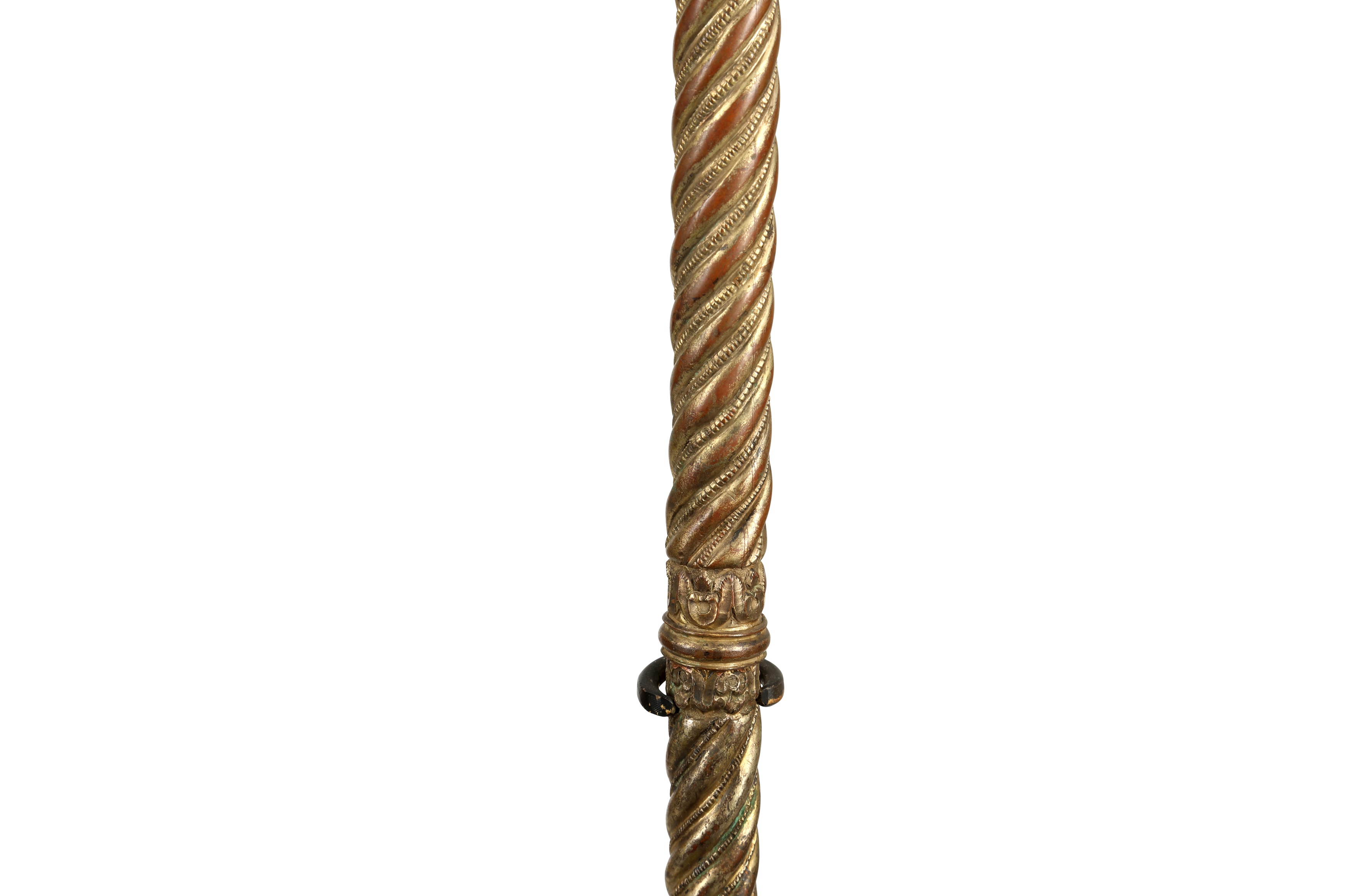 Lot 302 - A Ceremonial Copper-Gilt Staff and a Steel