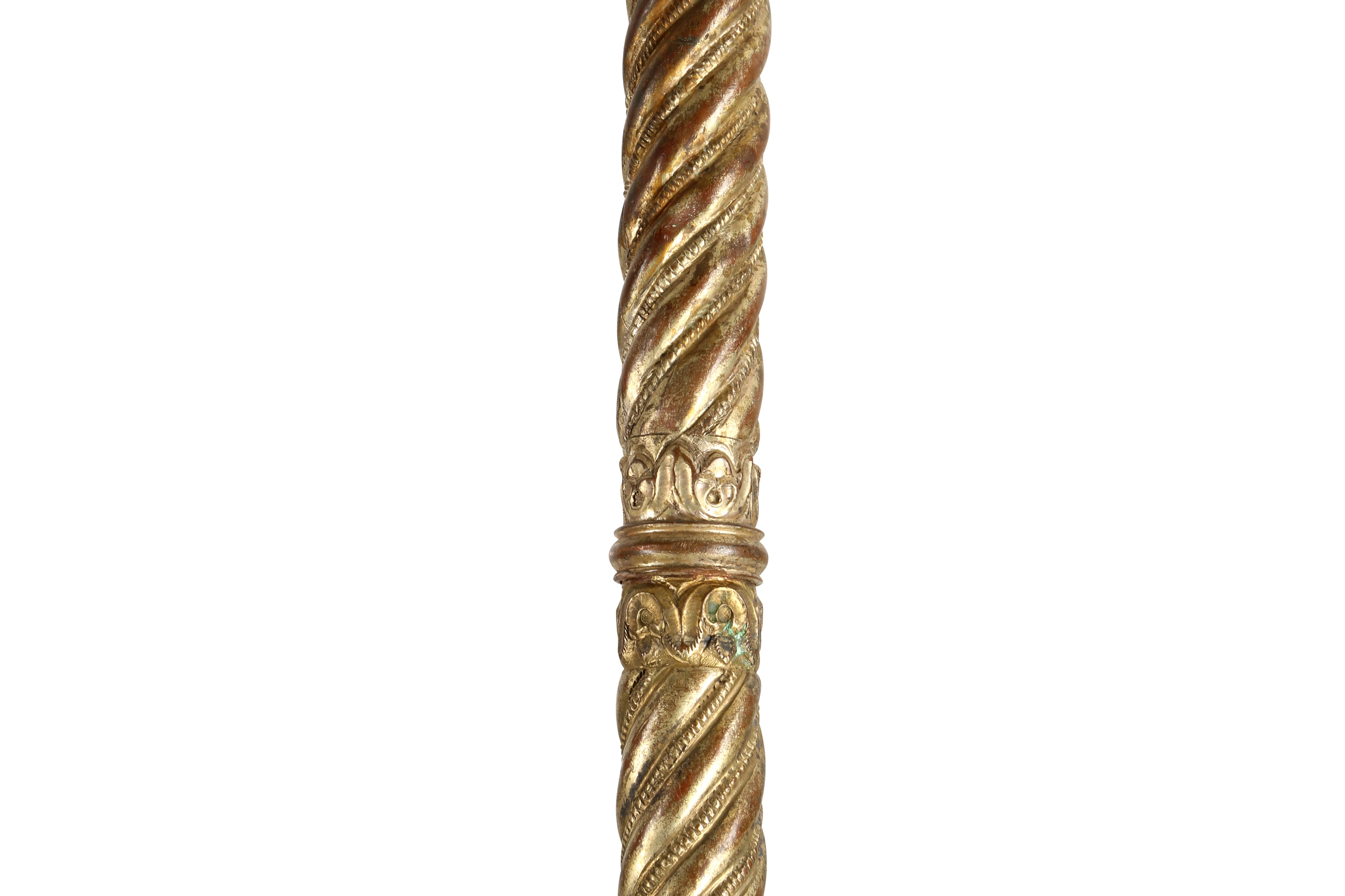Lot 302 - A Ceremonial Copper-Gilt Staff and a Steel