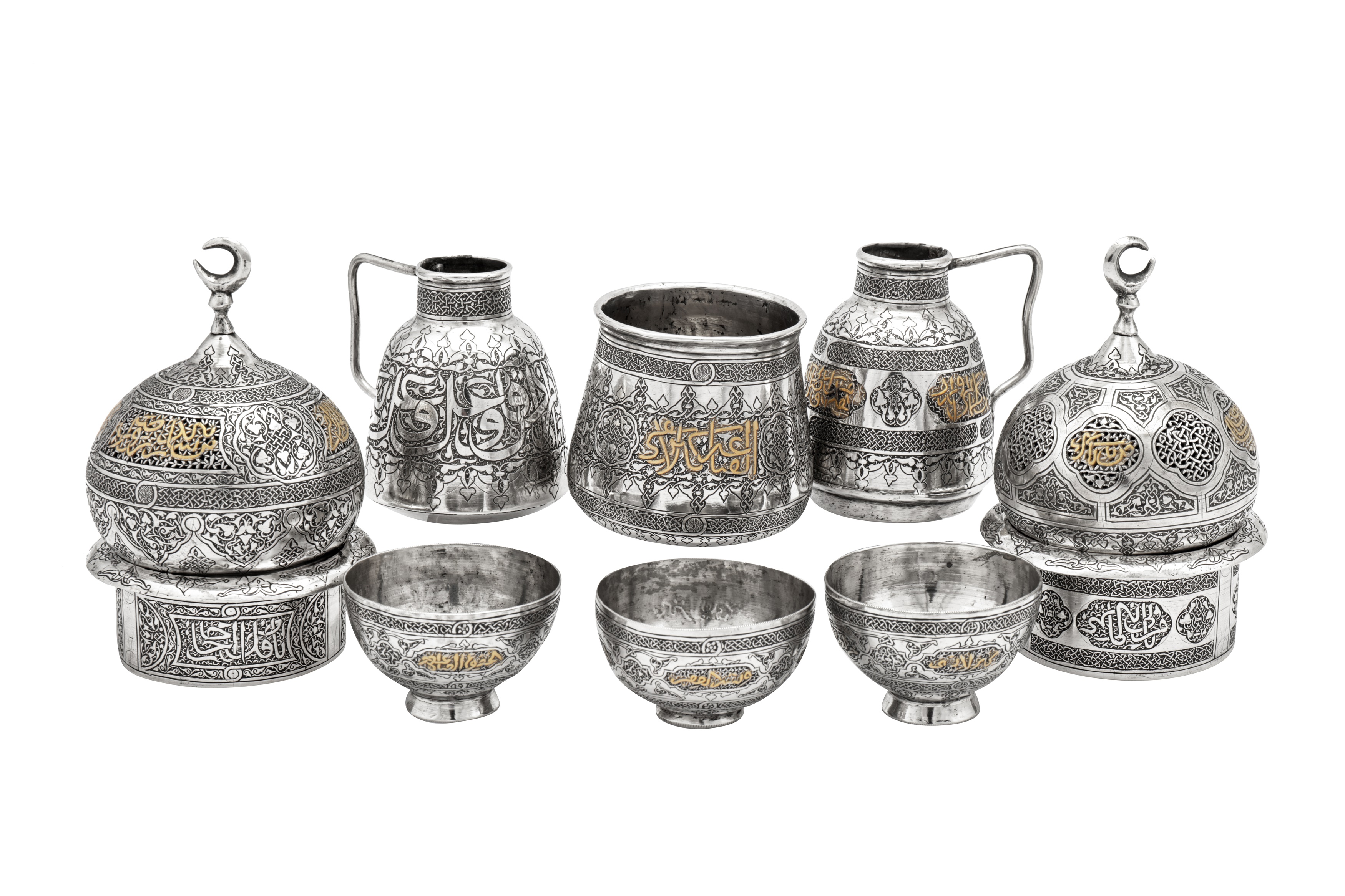 Lot 278 - An early 20th century Syrian gold inlaid