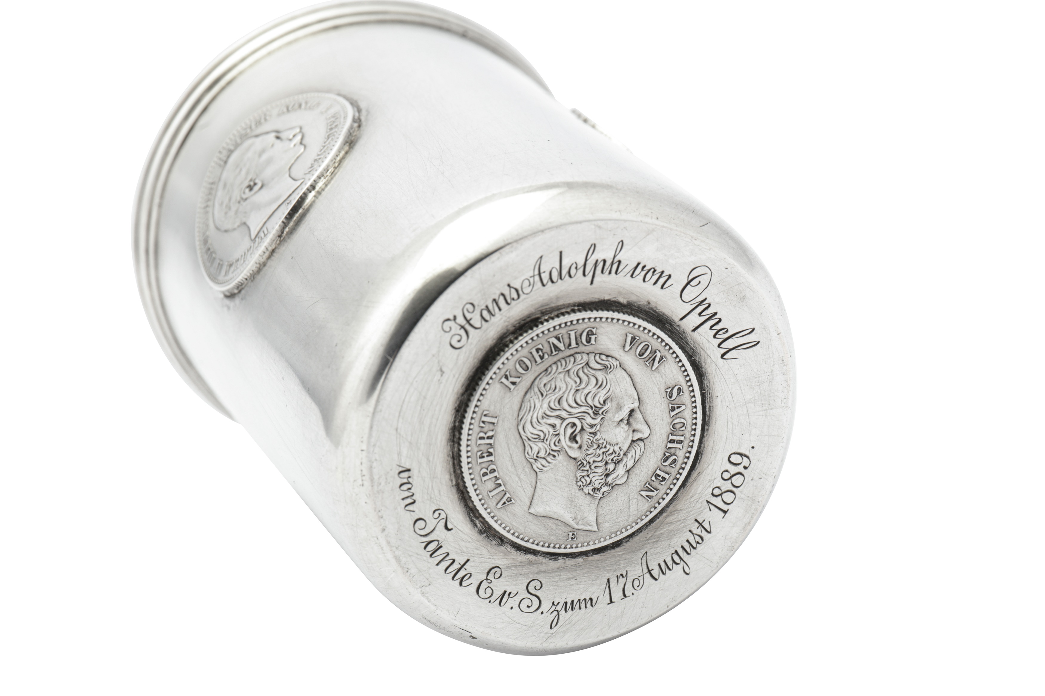 Lot 116 - A late 19th century German unmarked silver