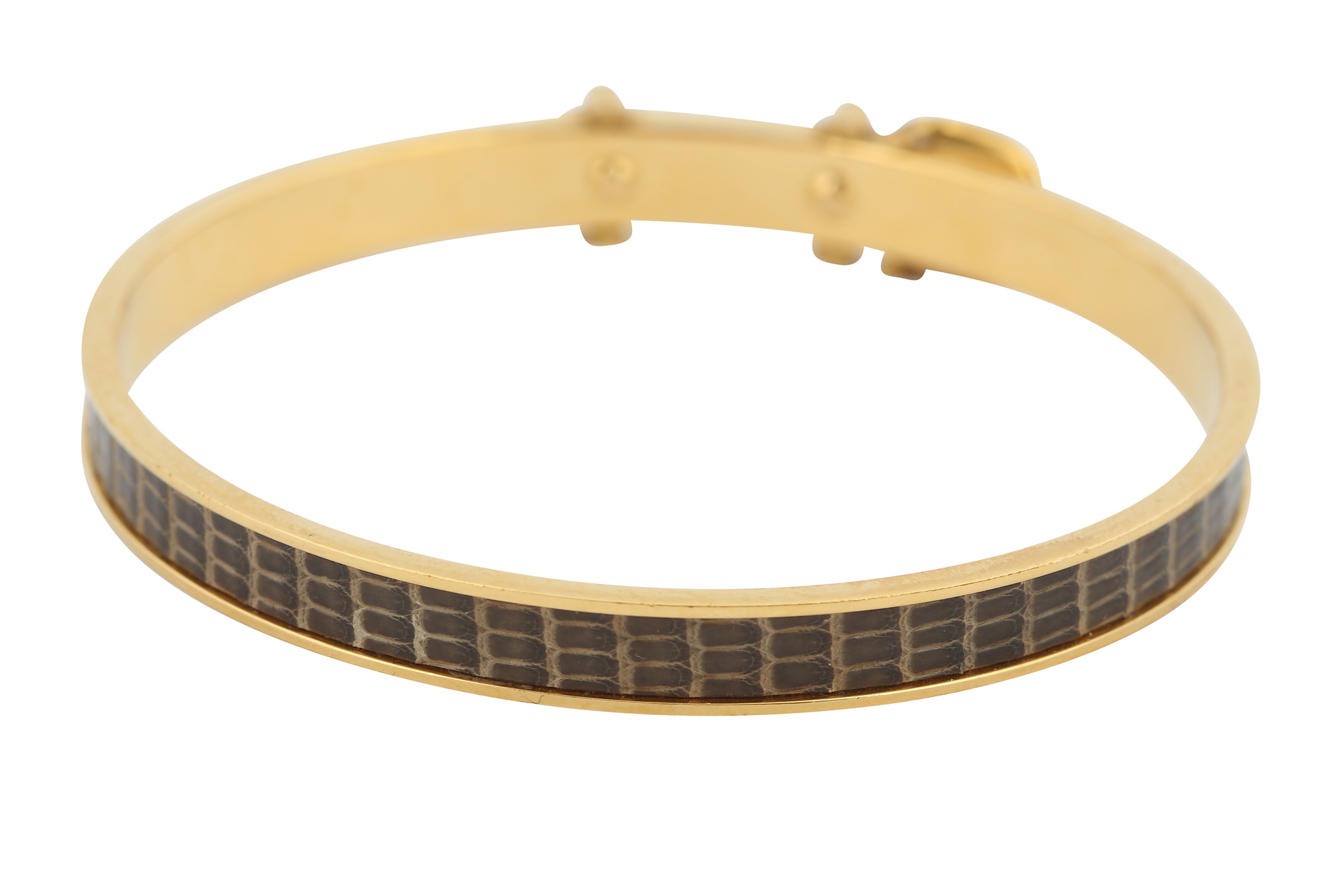 Lot 213 - Hermes Brown Belt Bangle