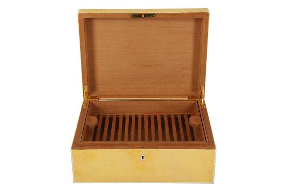 Lot 514 - A modern rectangular yellow shagreen and