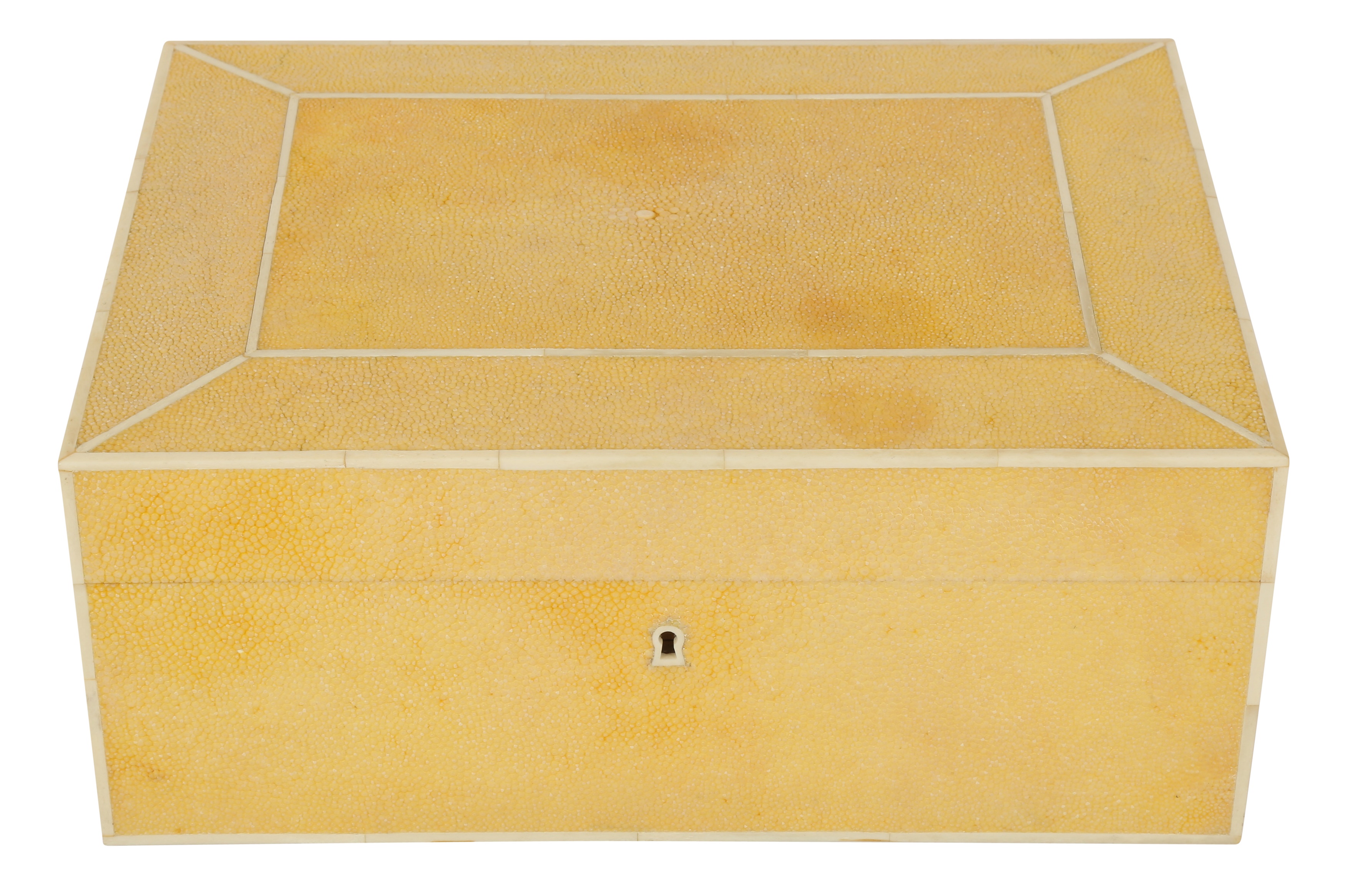 Lot 514 - A modern rectangular yellow shagreen and