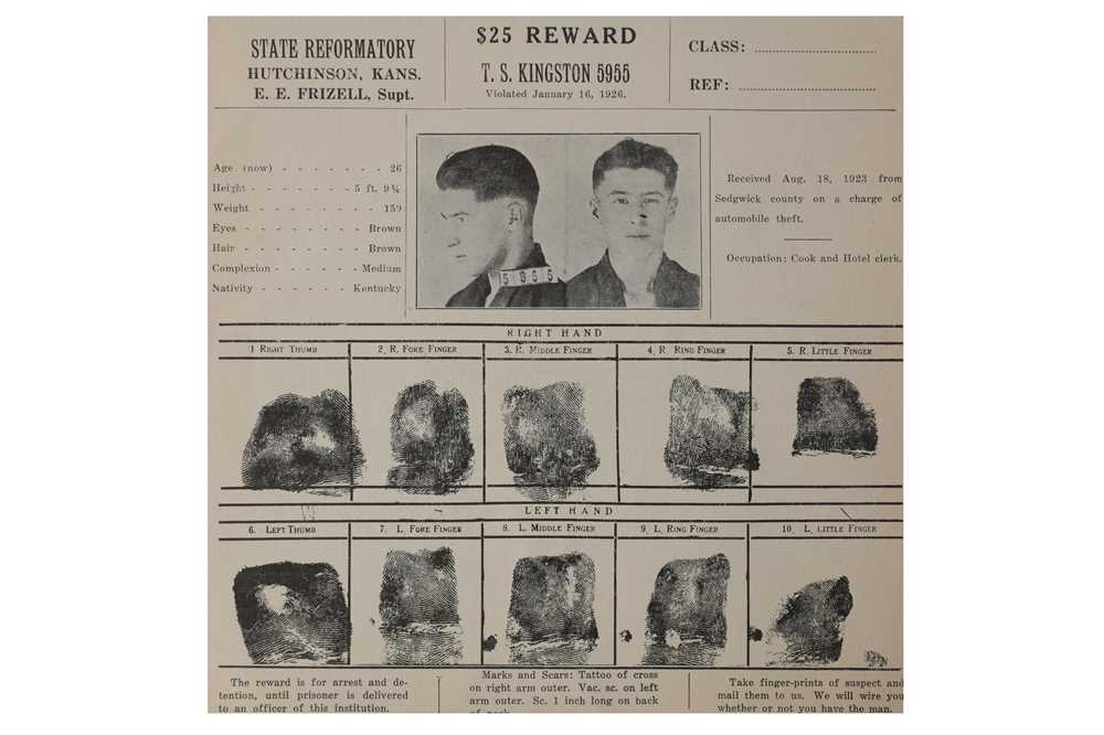 Lot 175 - American mugshots archive, c. 1912 – 1960