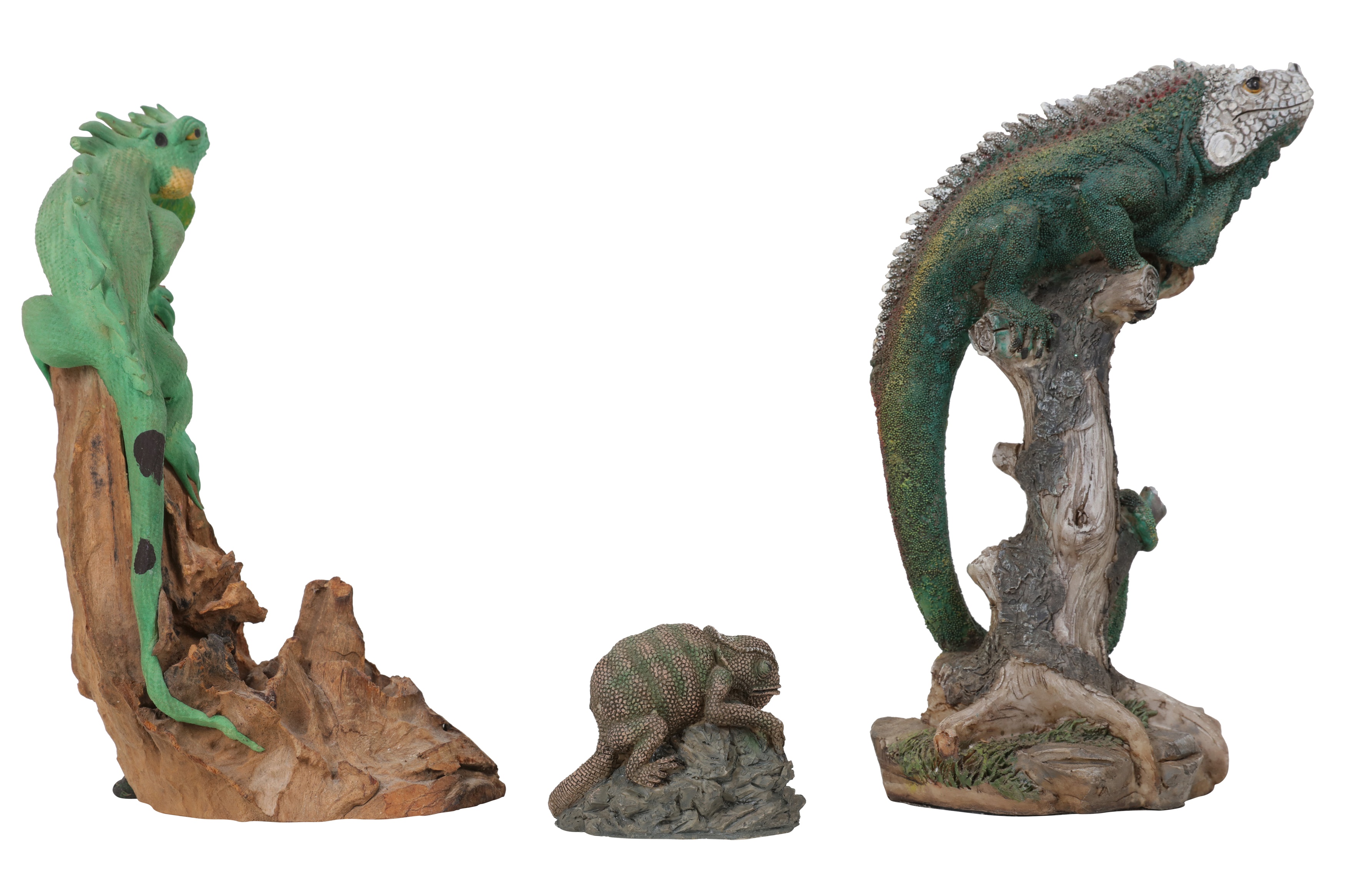 Lot 89 - THREE MODERN LIZARD FIGURES