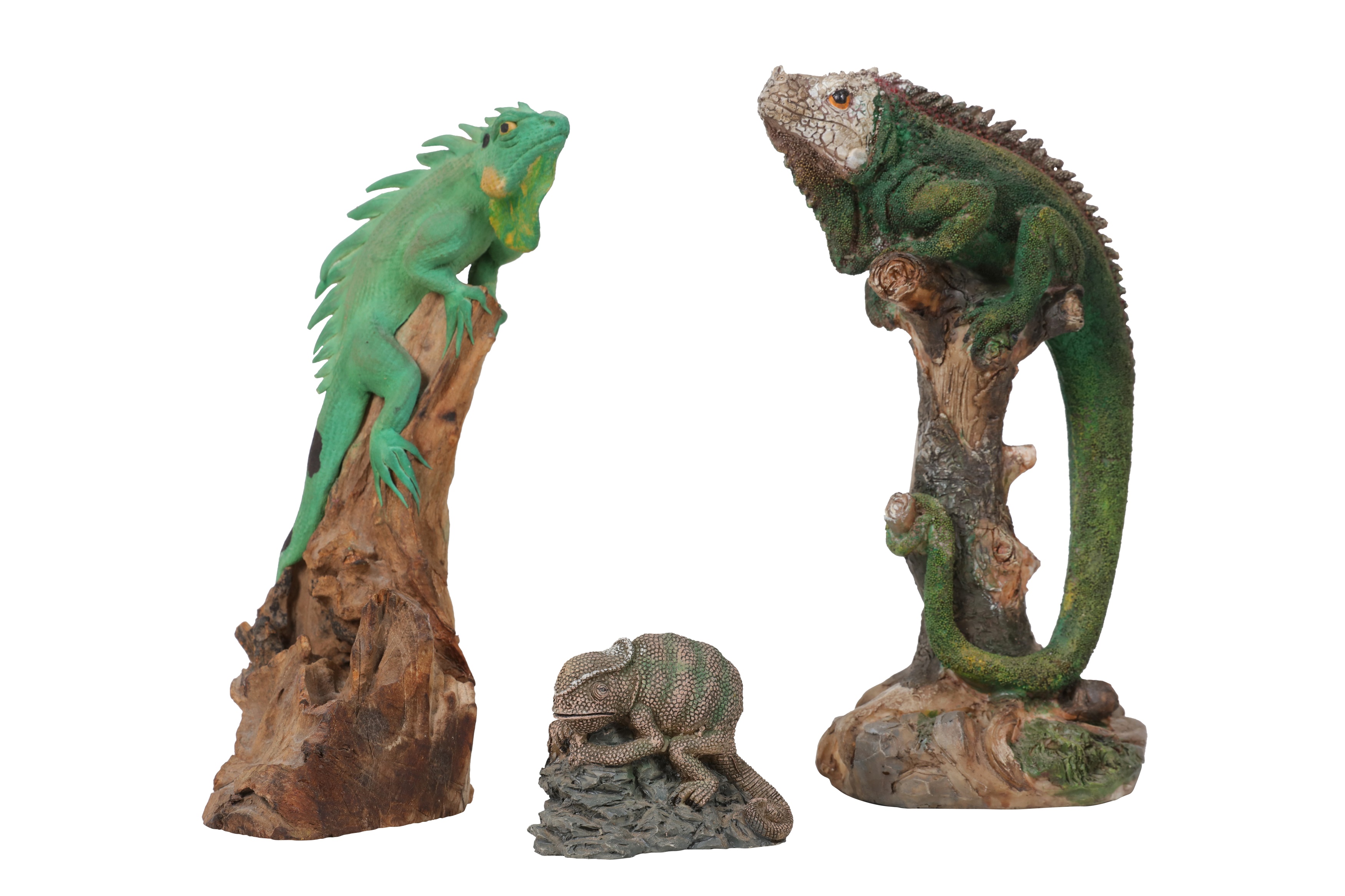 Lot 89 - THREE MODERN LIZARD FIGURES