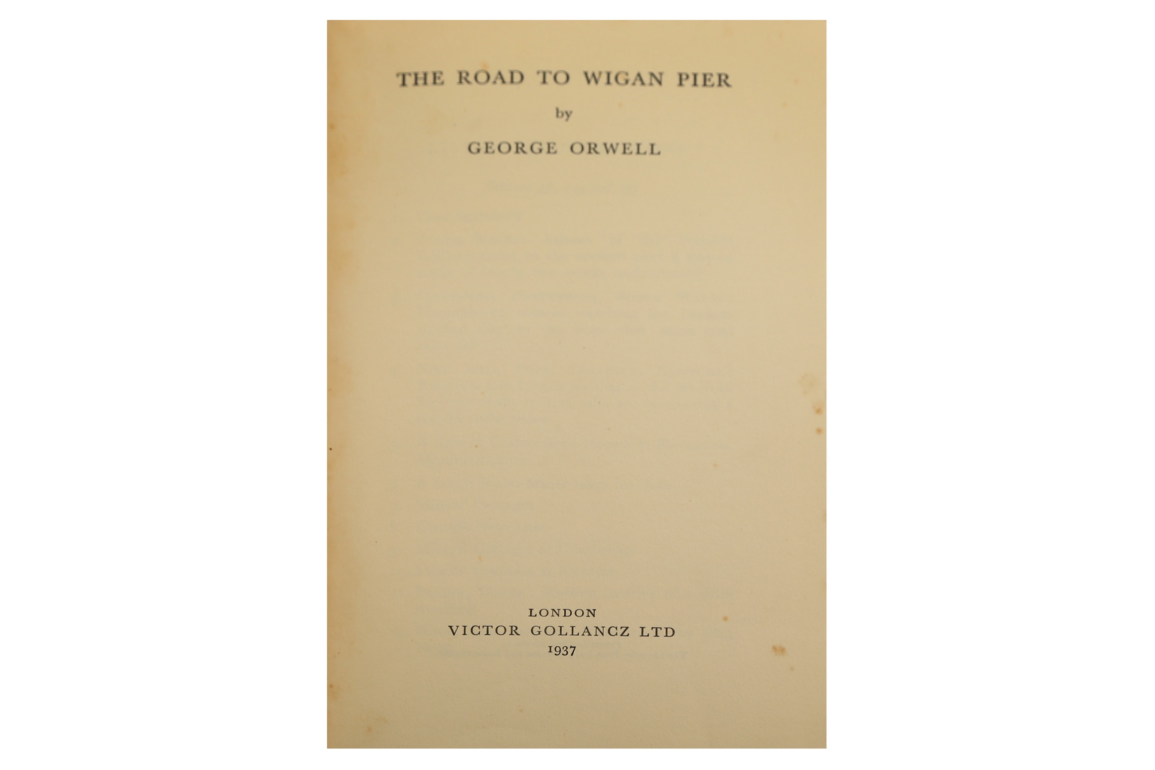 Lot 427 - Orwell (George) The Road to Wigan Pier