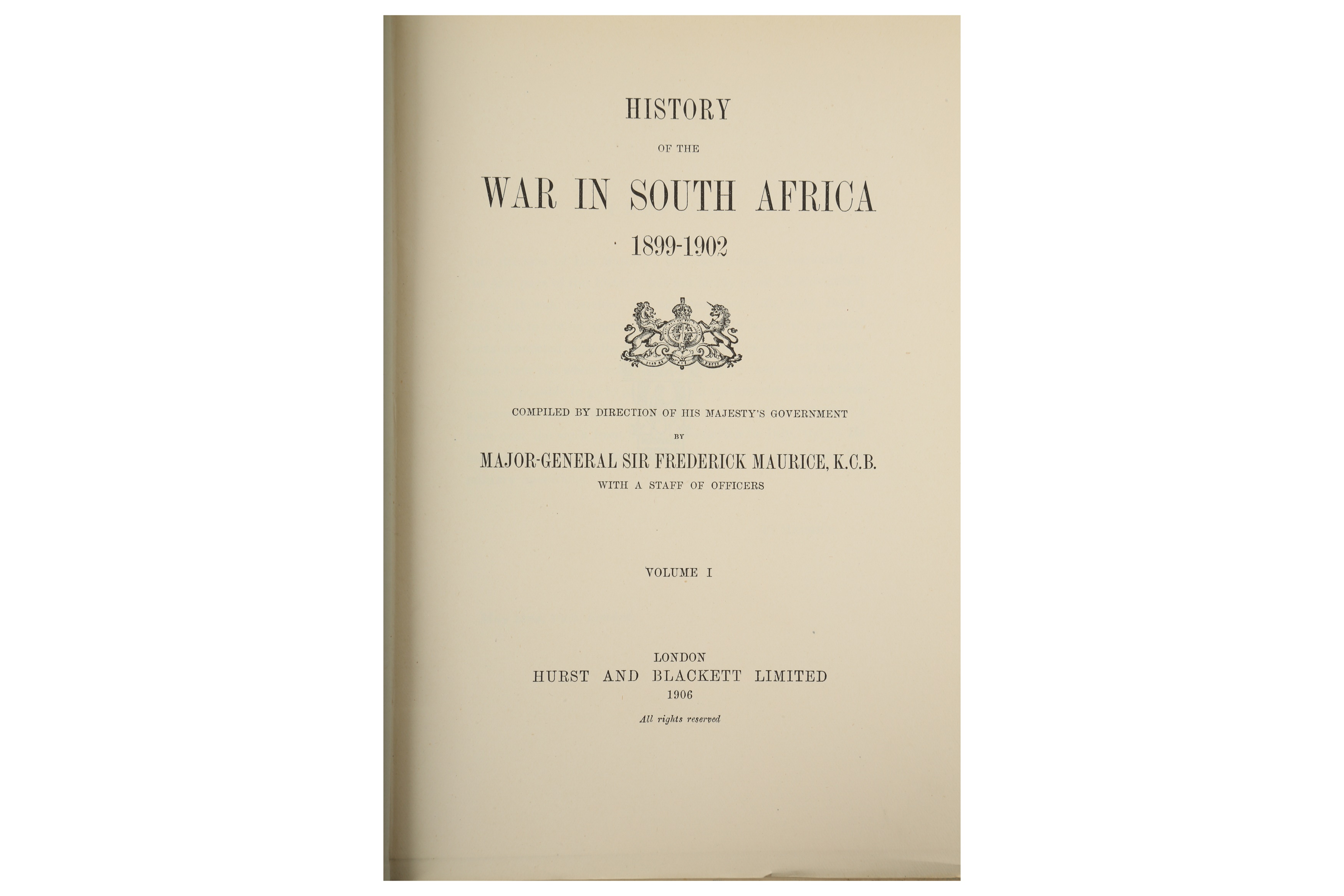 Lot 634 - Maurice (Major-General Sir Frederick)