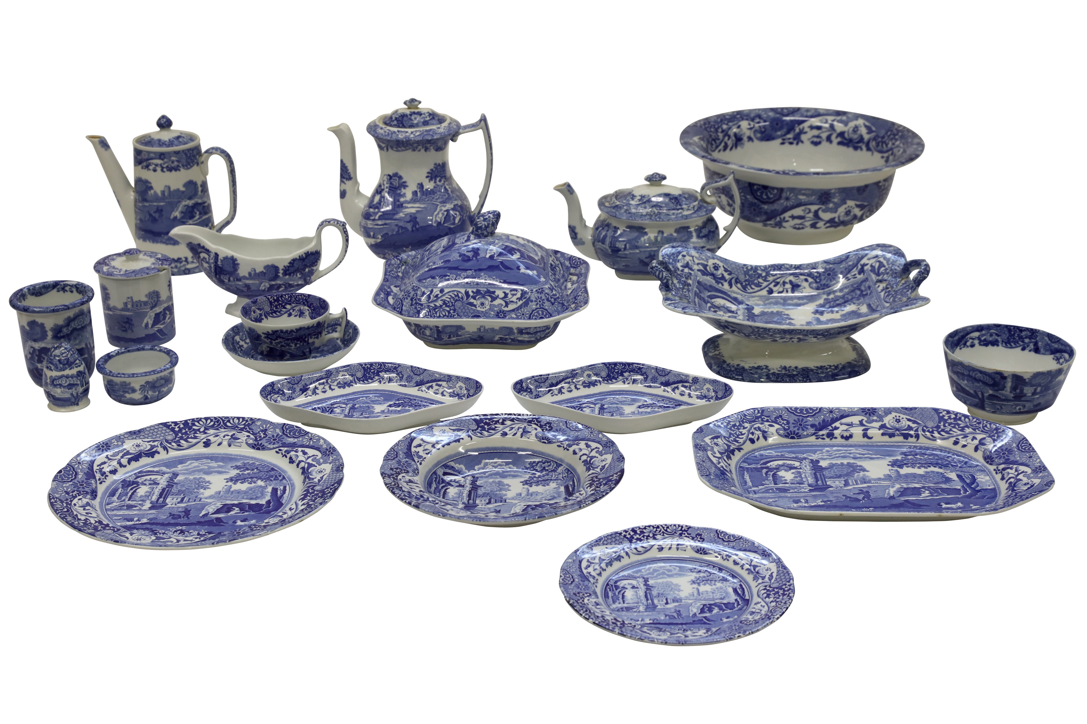 Lot 156 - A SPODE ITALIAN BLUE AND WHITE PRINTED
