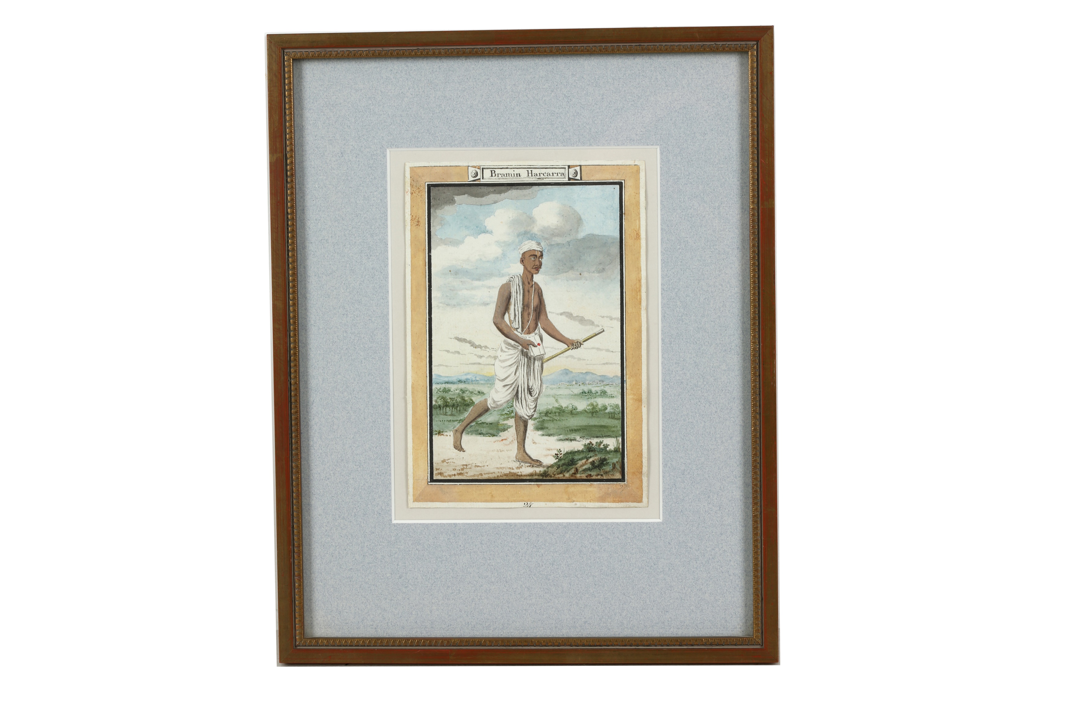 Lot 348 - TWO WATERCOLOURS OF INDIAN POSTAL RUNNERS
