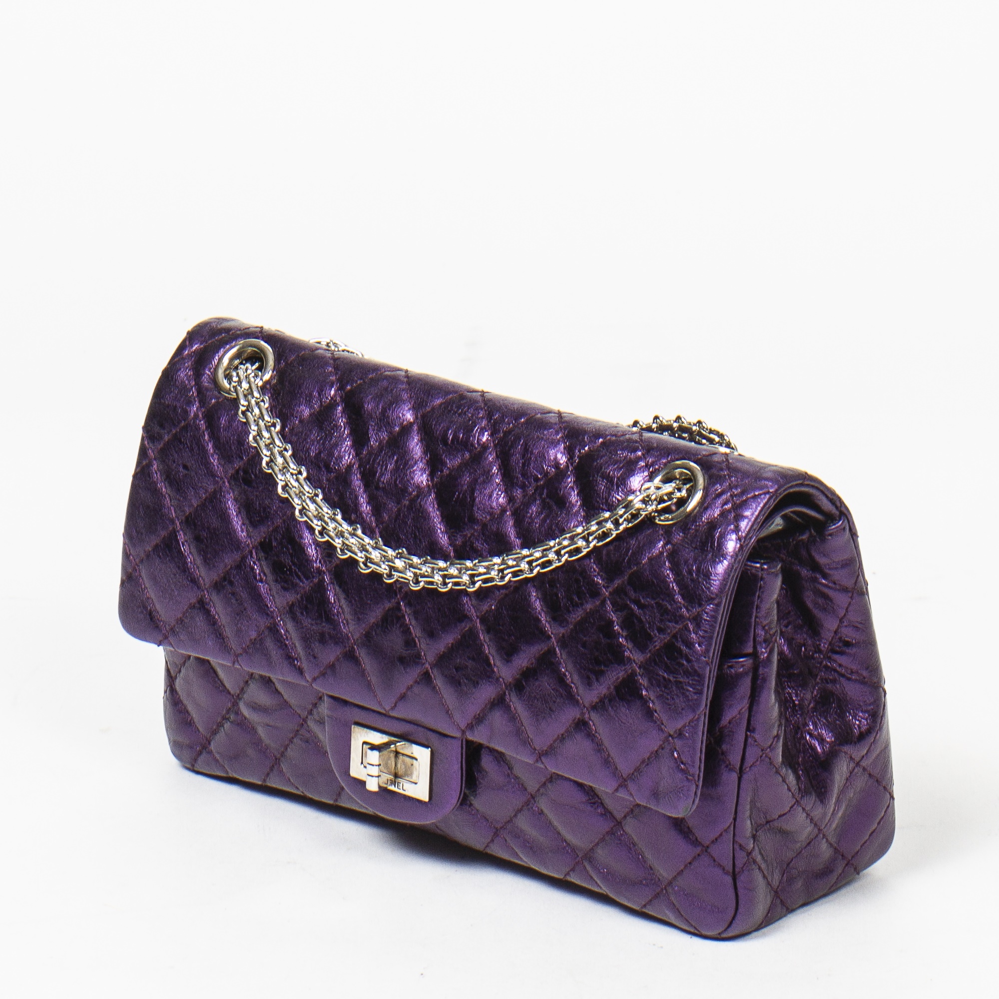 Lot 50 - Chanel Metallic Purple Reissue 2.55 Double