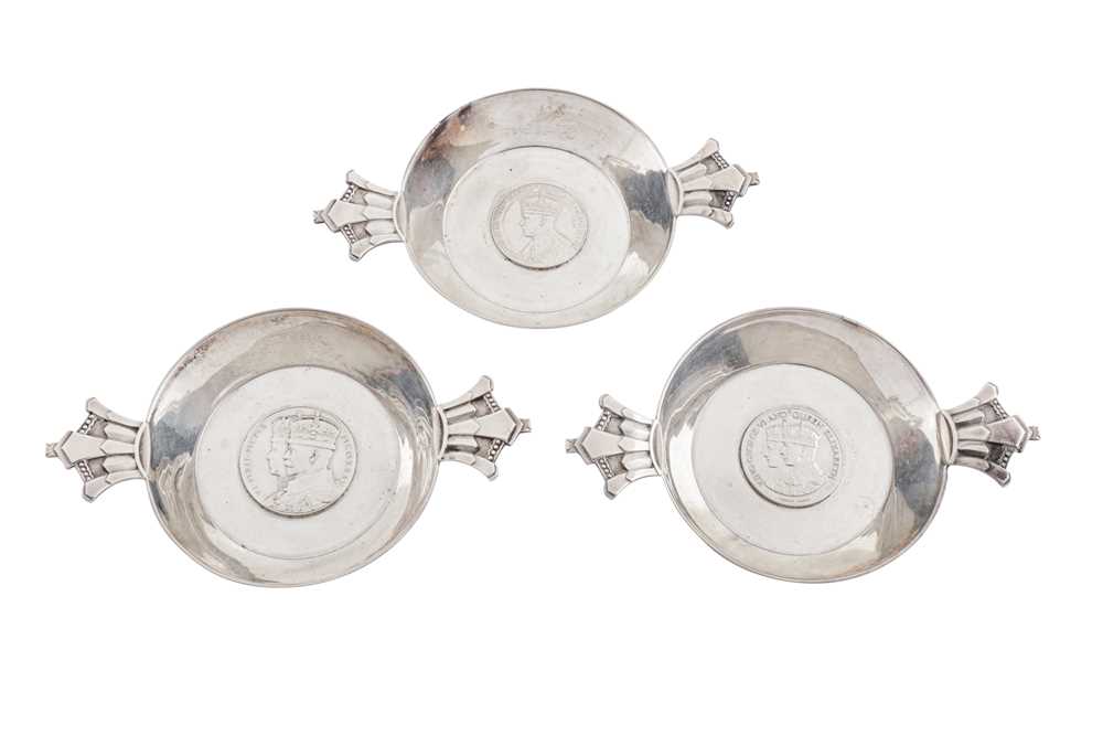 Lot 52 - A CASED SET OF GEORGE VI STERLING SILVER