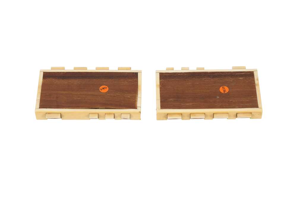 Lot 366 - A PAIR OF JAPANESE IVORY BEZIQUE MARKERS,