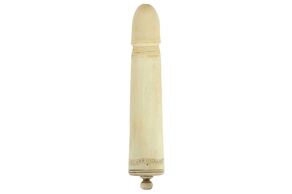 Lot 154 - A 19TH CENTURY ENGLISH IVORY PHALLUS 'FOR