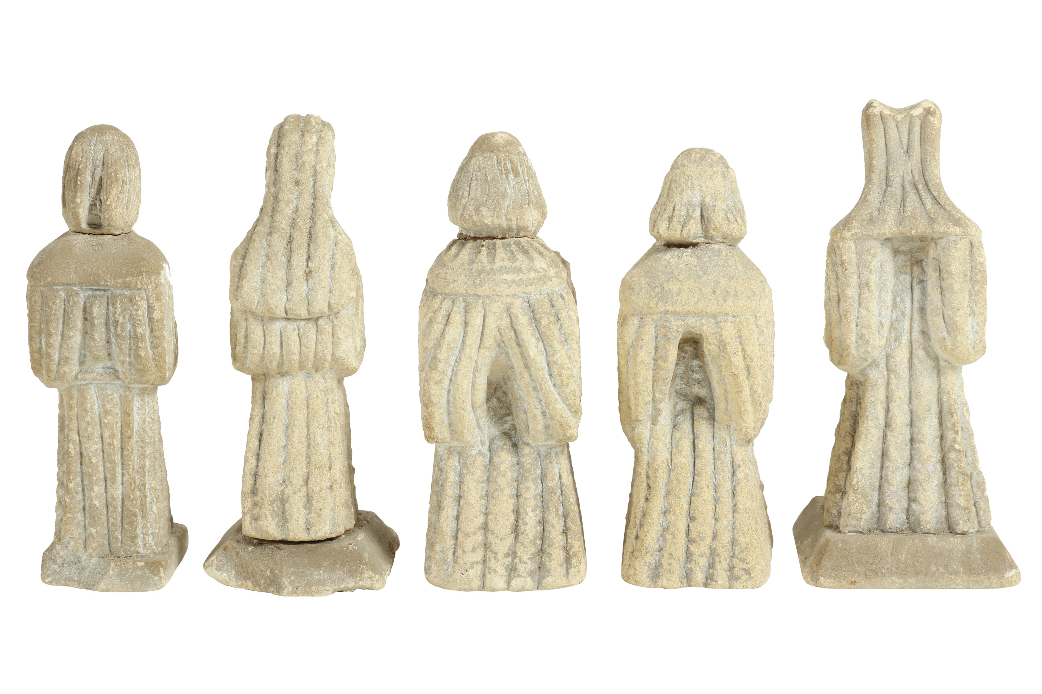 Lot 152 - A GROUP OF FIVE MEDIEVAL STYLE CARVED