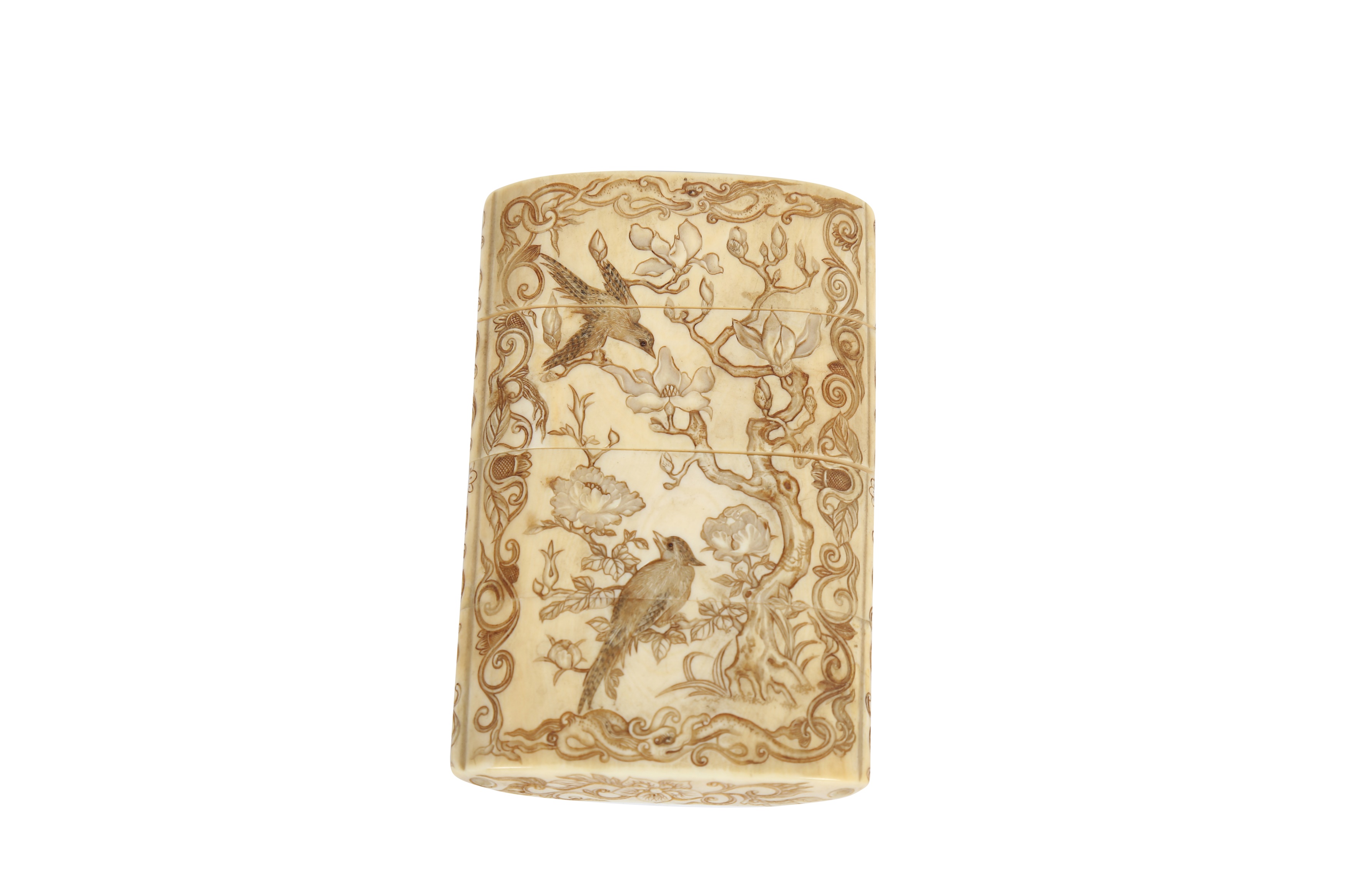Lot 164 - A JAPANESE IVORY FOUR DIVISION INRO, LATE
