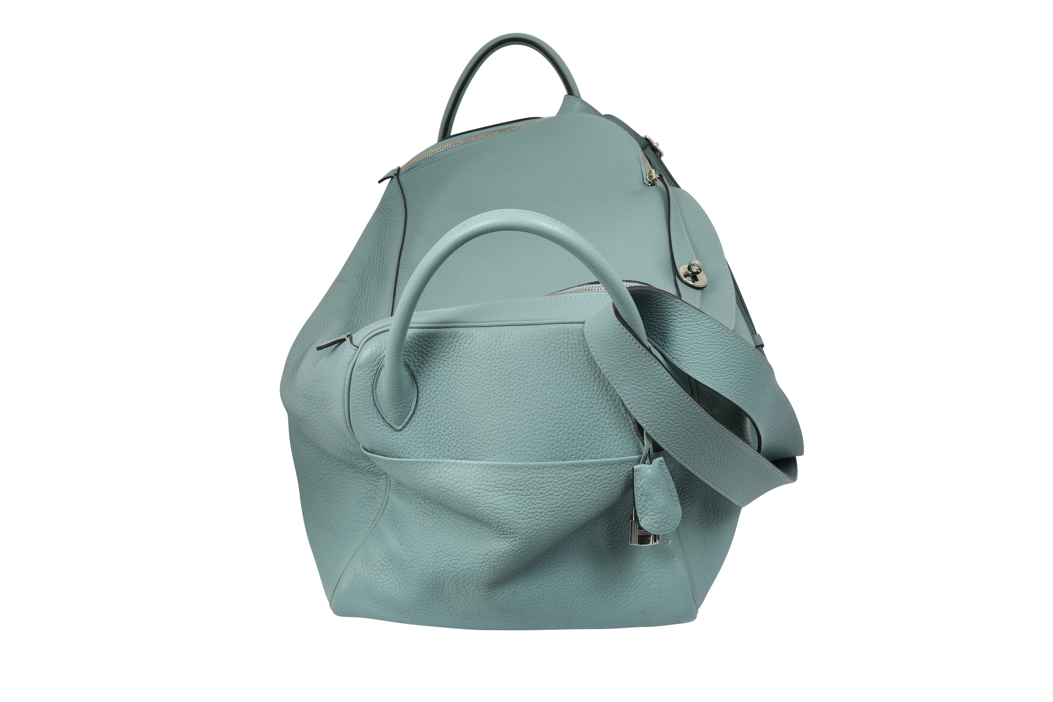 Lot 97 - Hermes Blue Jean Clemence Lindy 45