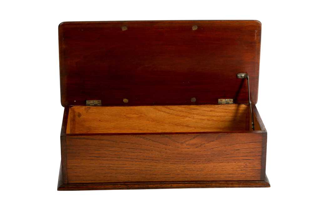 Lot 225 - AN OAK AND PLATED METAL TIE PRESS, LATE