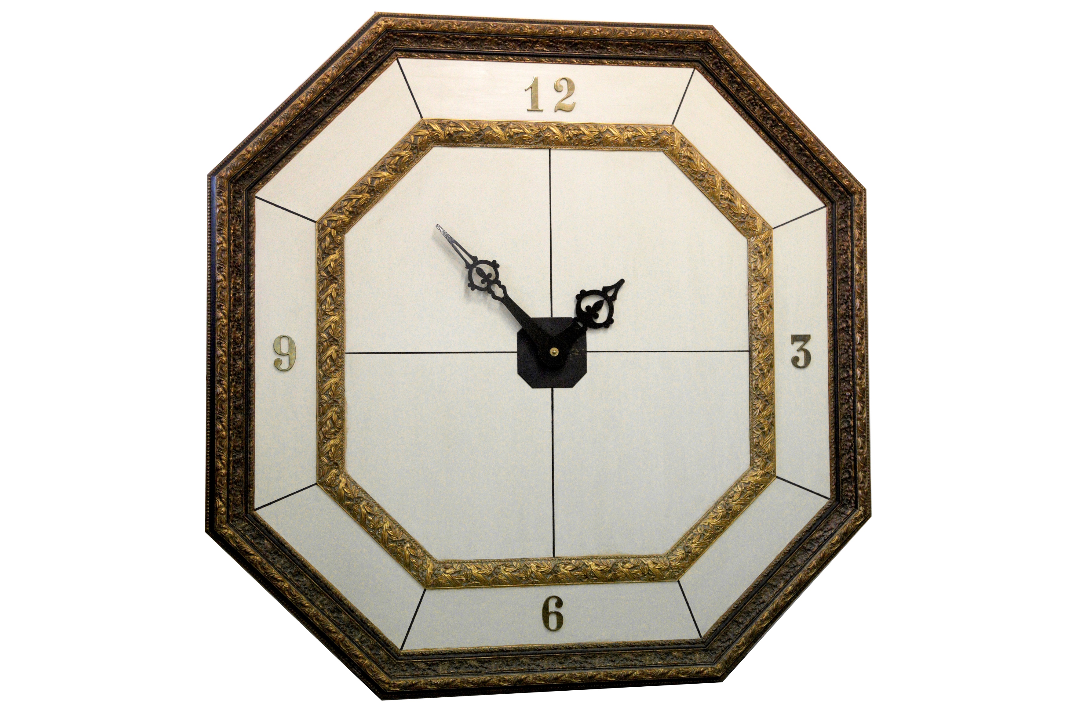 Lot 943 - A MASSIVE OVERSIZED OCTAGONAL WALL CLOCK,