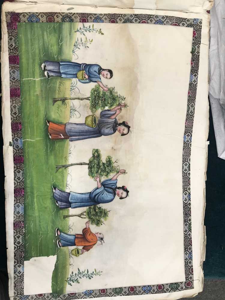 Lot 412 - NINE CHINESE PITH PAPER PAINTINGS.