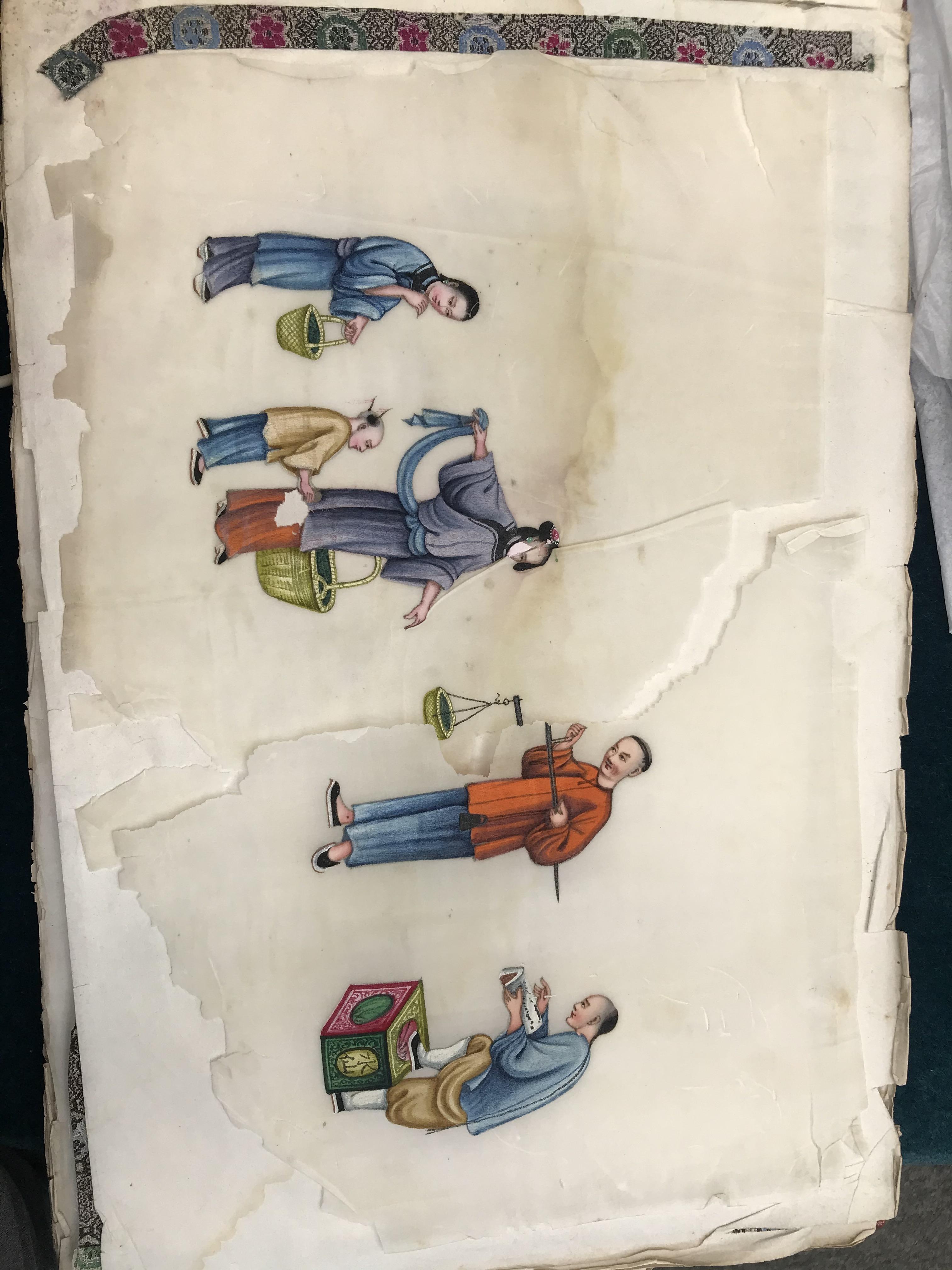 Lot 412 - NINE CHINESE PITH PAPER PAINTINGS.