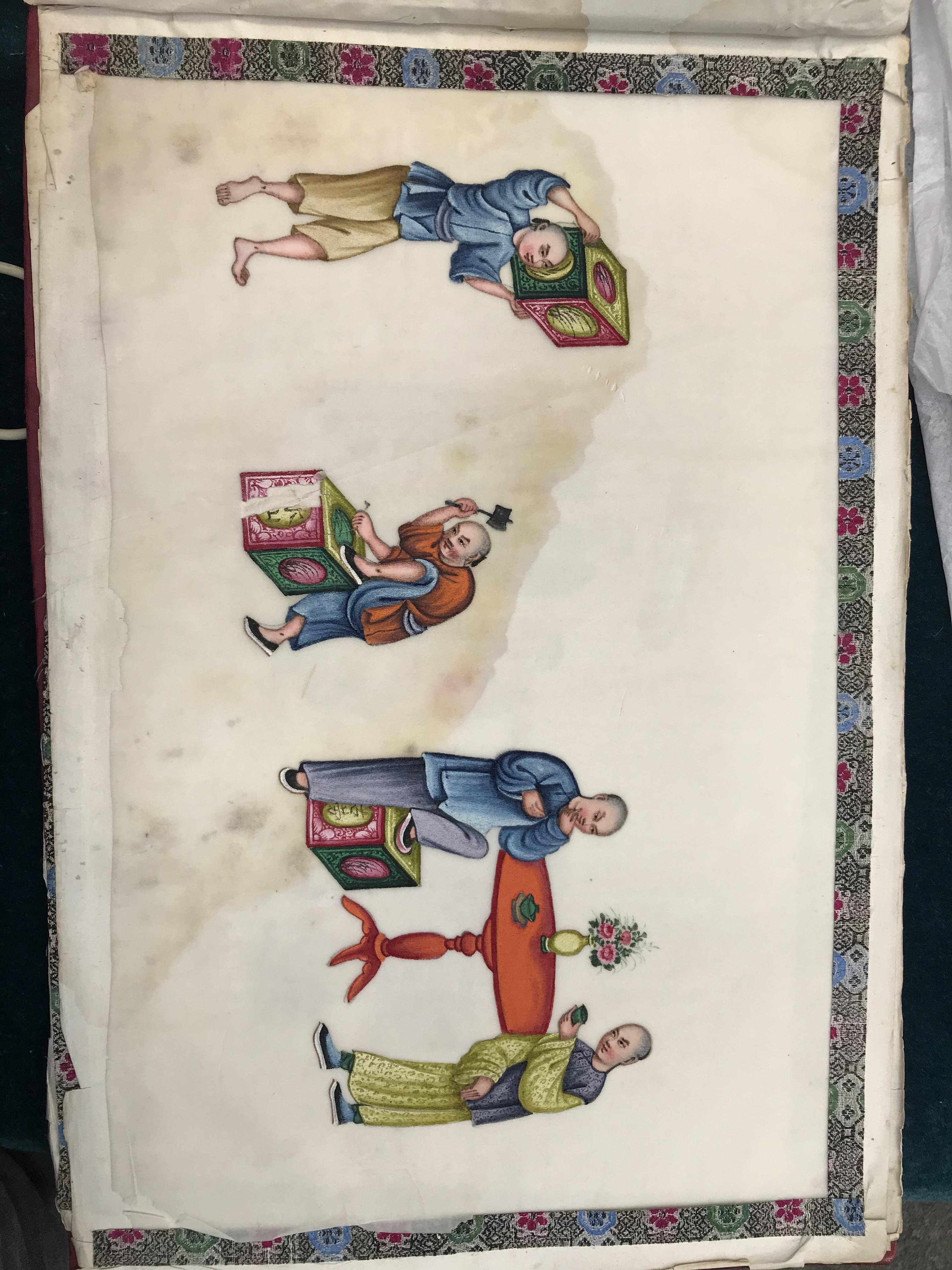 Lot 412 - NINE CHINESE PITH PAPER PAINTINGS.