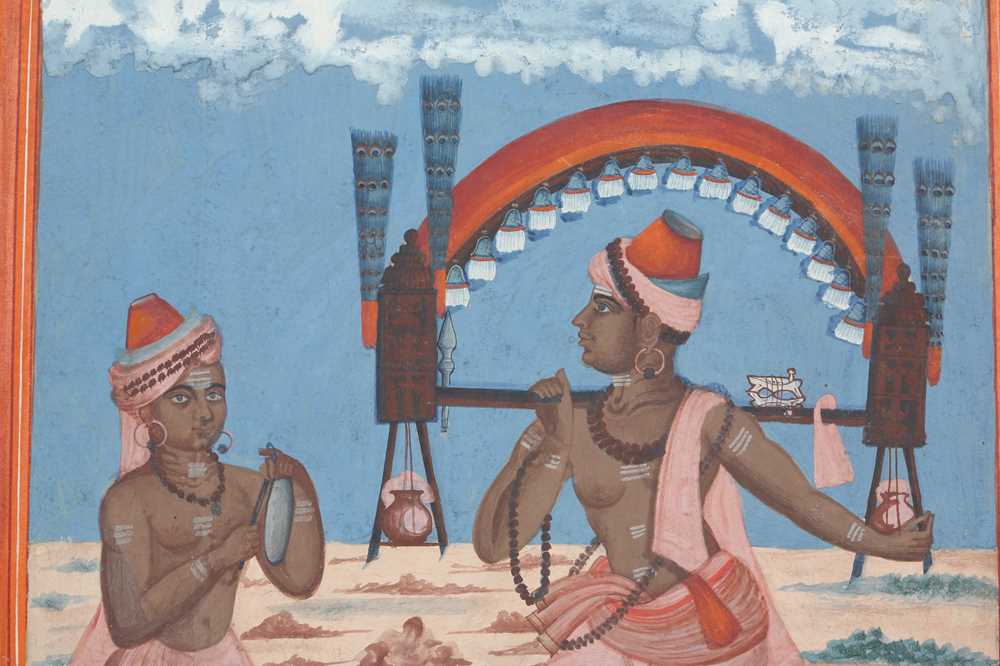 Lot 41 - A SOUTH INDIAN PANDIT AND HIS DISCIPLE ON