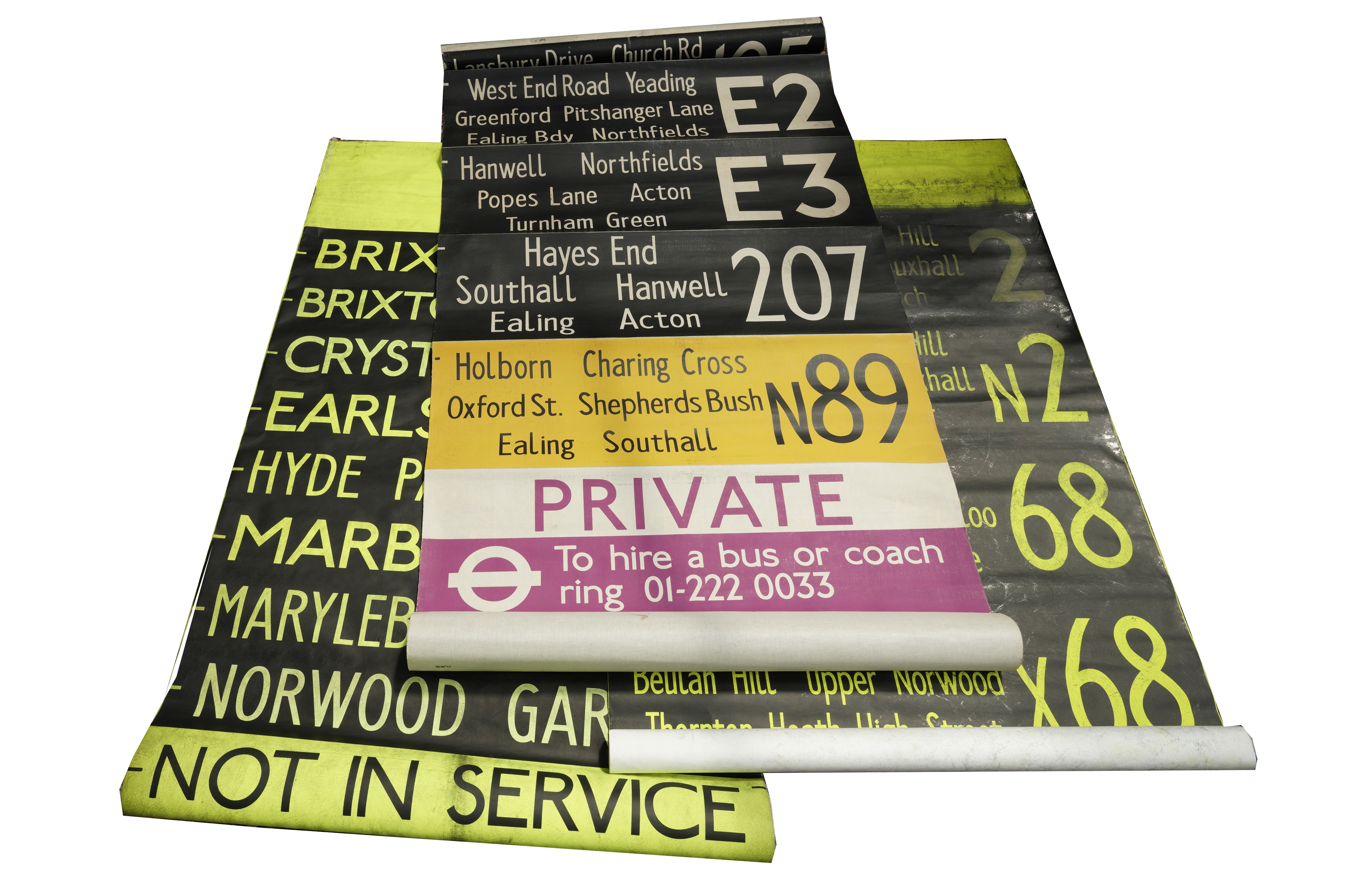 Lot 1571 Bus Destination Blinds London