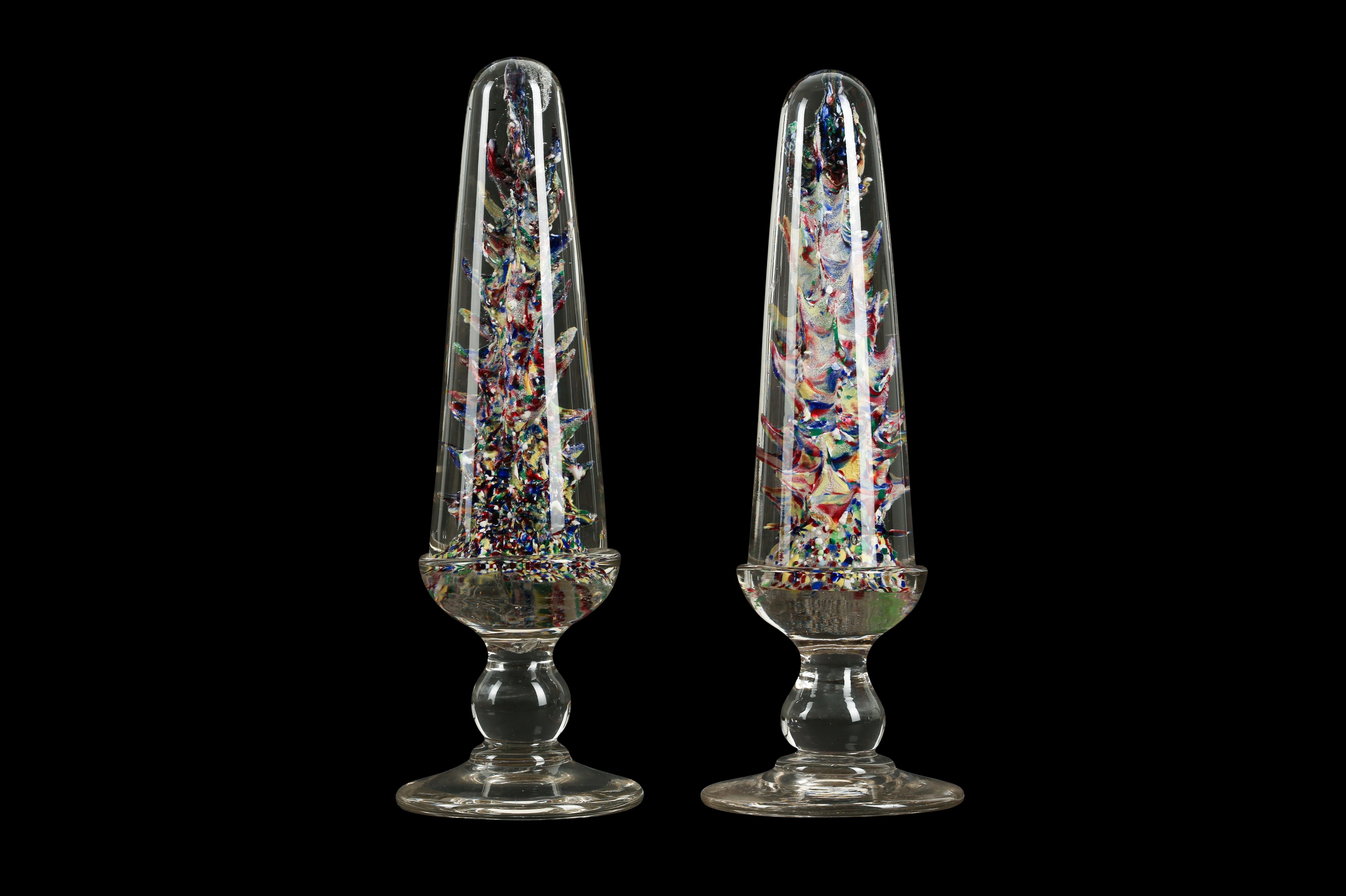 Lot 180 - A PAIR OF LATE 19TH CENTURY GLASS 'DEVIL'S