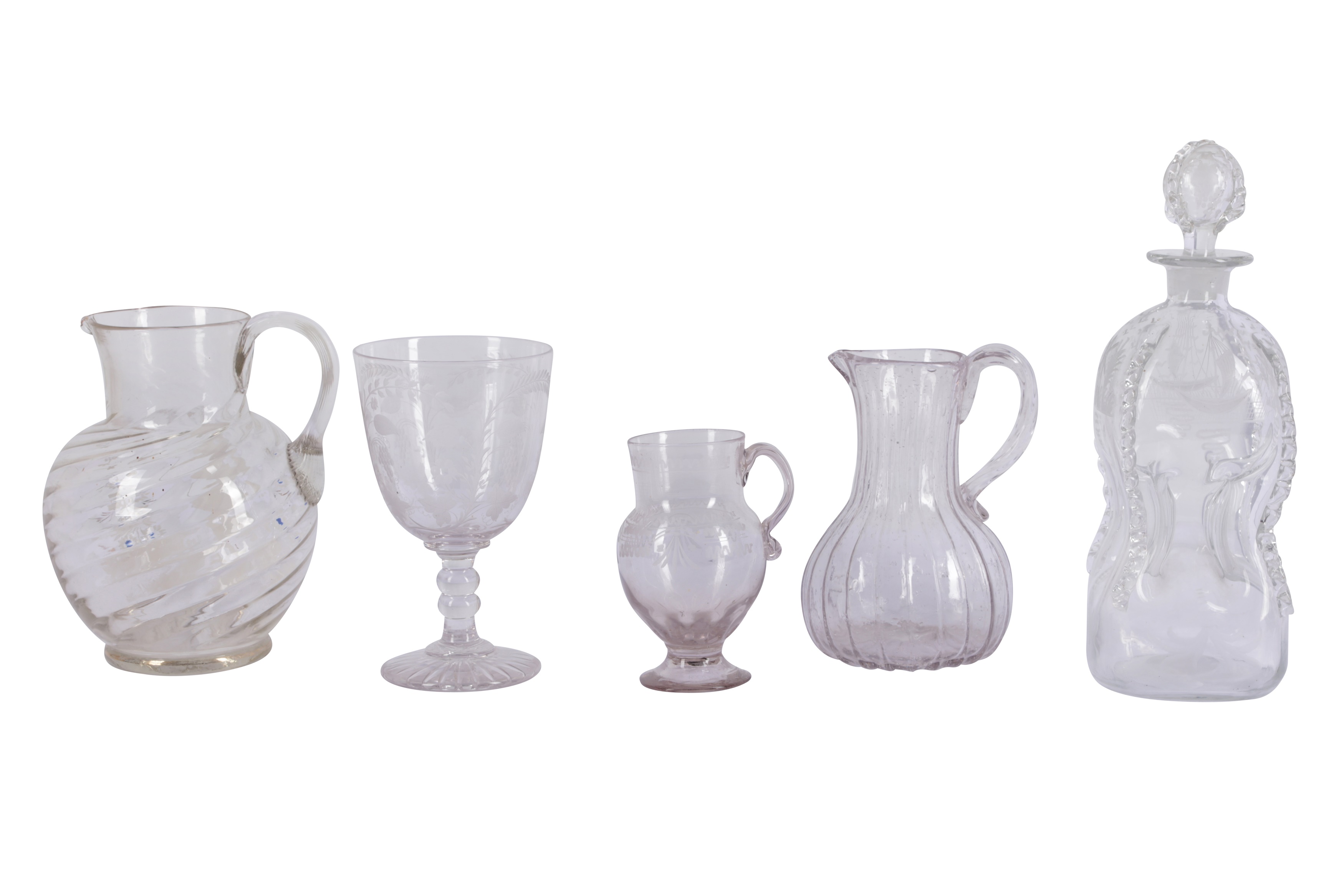 Lot 79 A Clear Glass Jug 19th Century