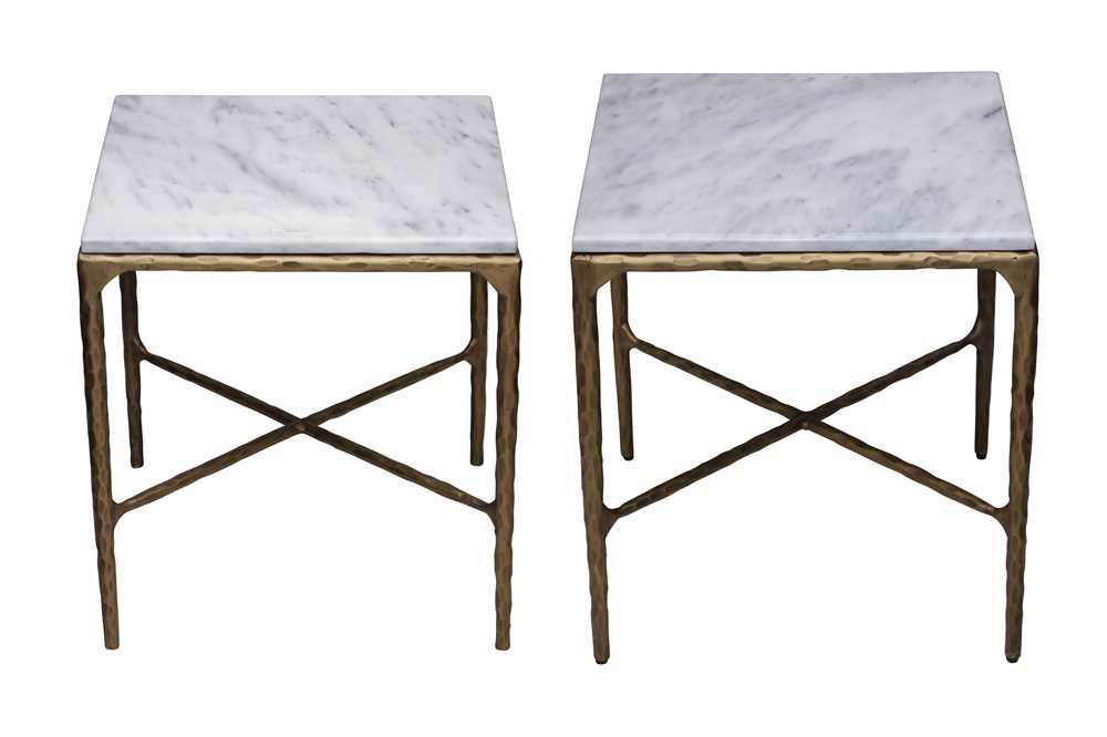 Lot 1053 - PURE WHITE LINES, A PAIR OF CONTEMPORARY