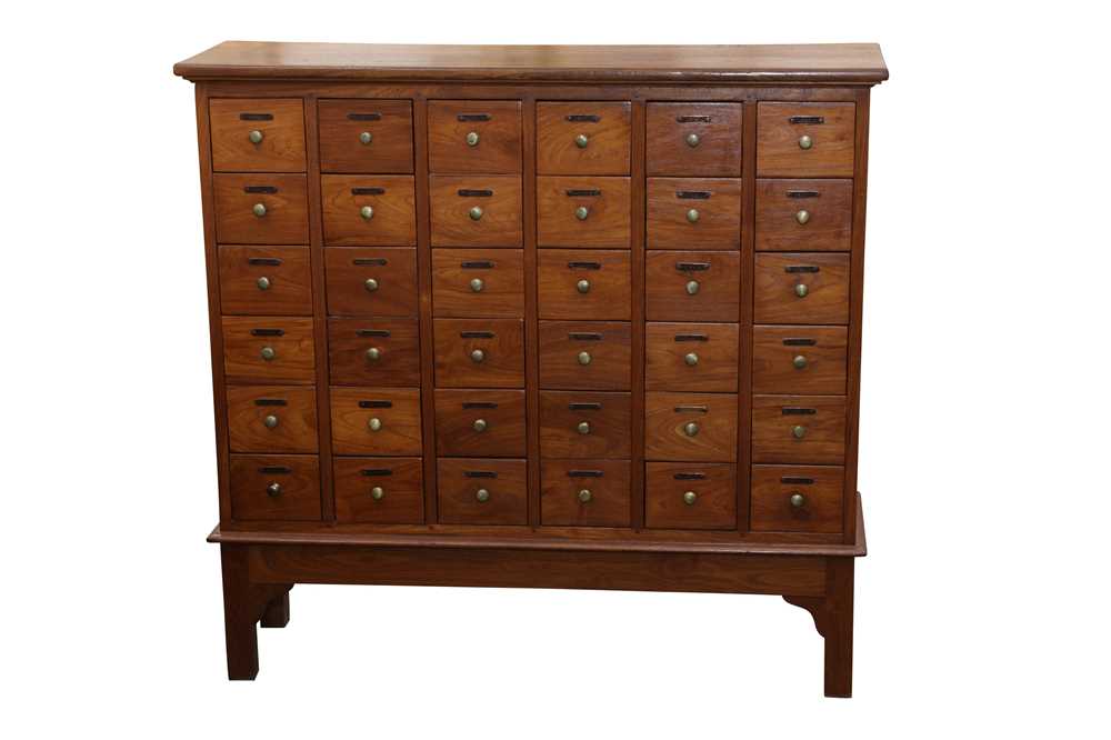 Lot 215 - A LARGE ANGLO INDIAN FILING CHEST,
