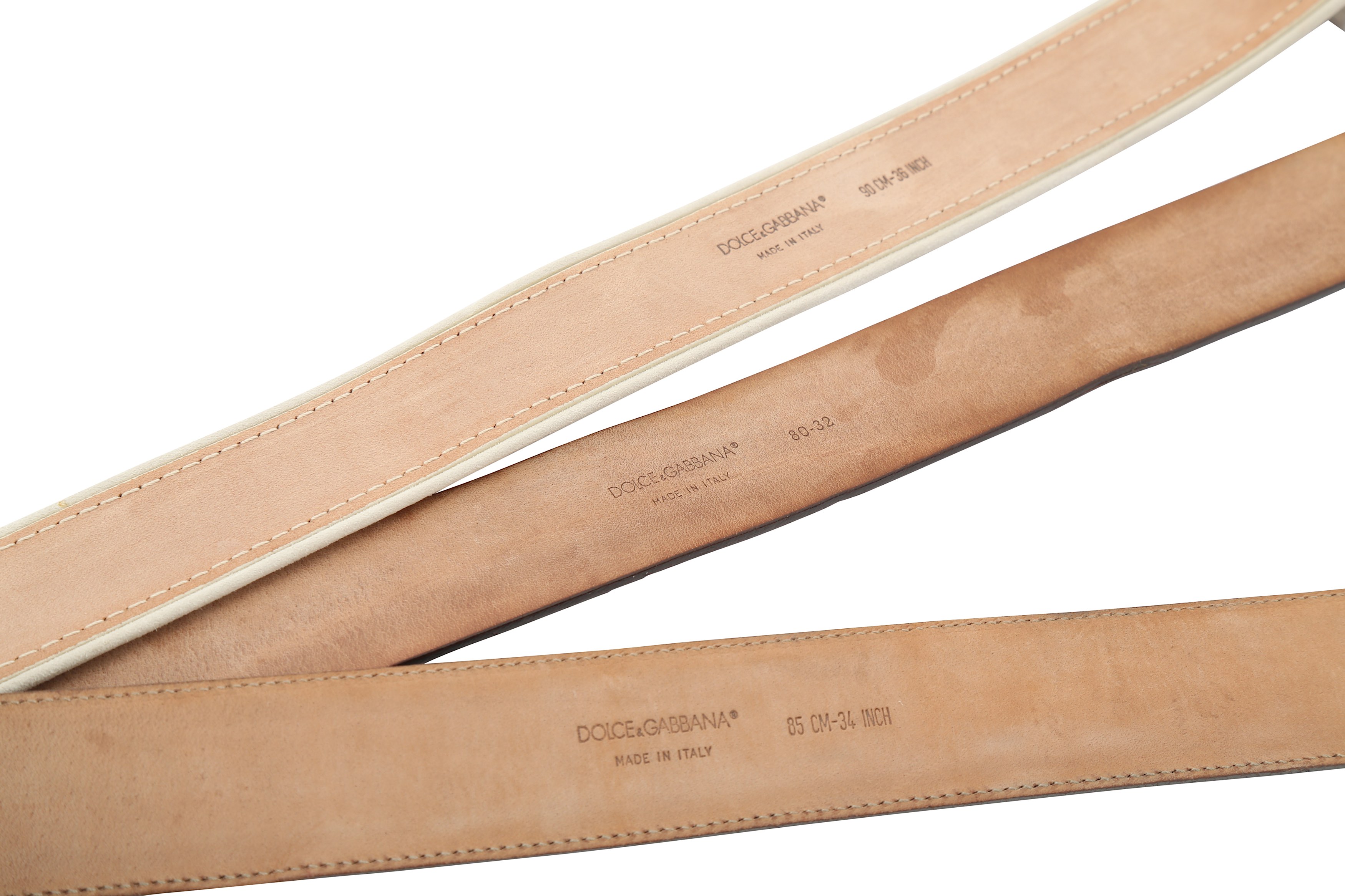 Lot 138 - Three Dolce & Gabbana Belts - Sizes 80, 85