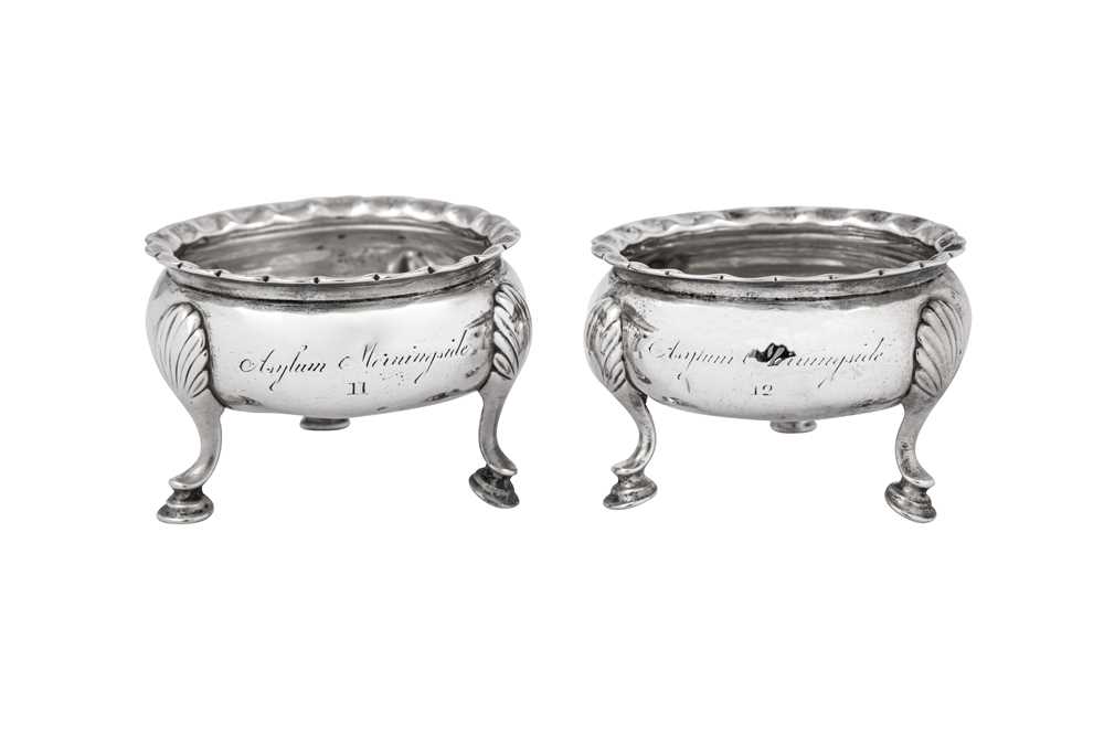 Lot 627 - A pair of George II Scottish sterling silver