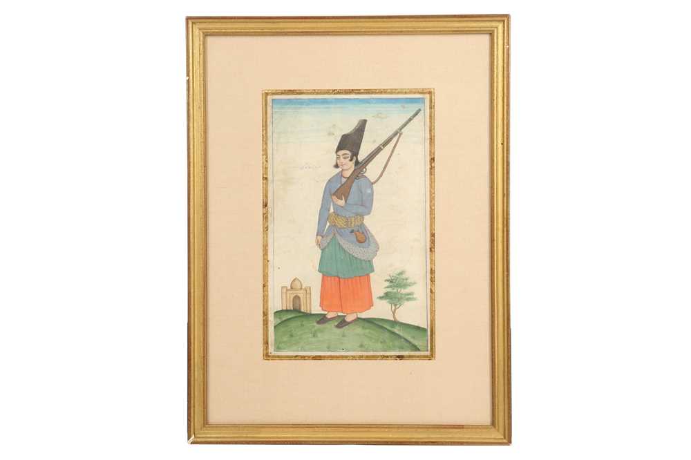 Lot 163 - TWO QAJAR STANDING PORTRAITS