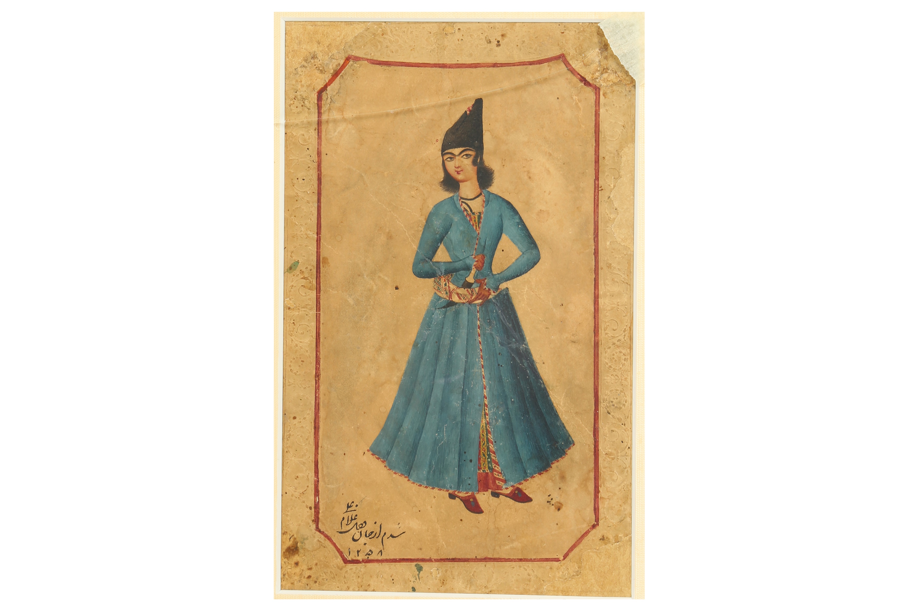 Lot 163 - TWO QAJAR STANDING PORTRAITS