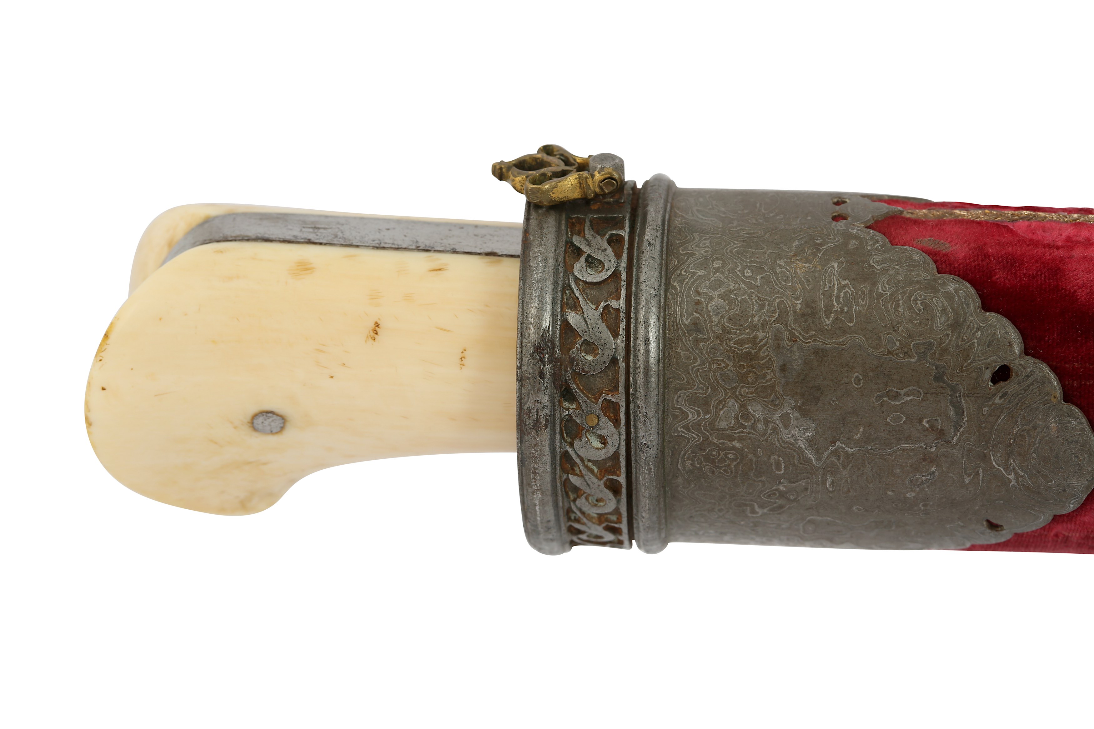 Lot 416 - λ AN IVORY-HILTED DAGGER (PESH KABZ) WITH