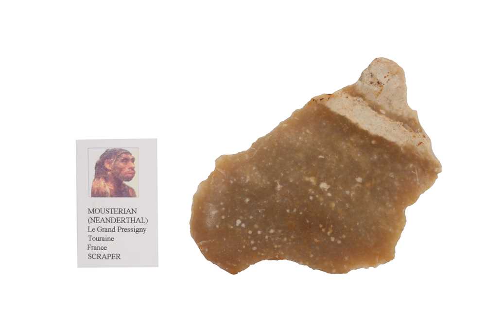 Lot 298 - THREE NEANDERTHAL STONE TOOLS IN VICTORIAN