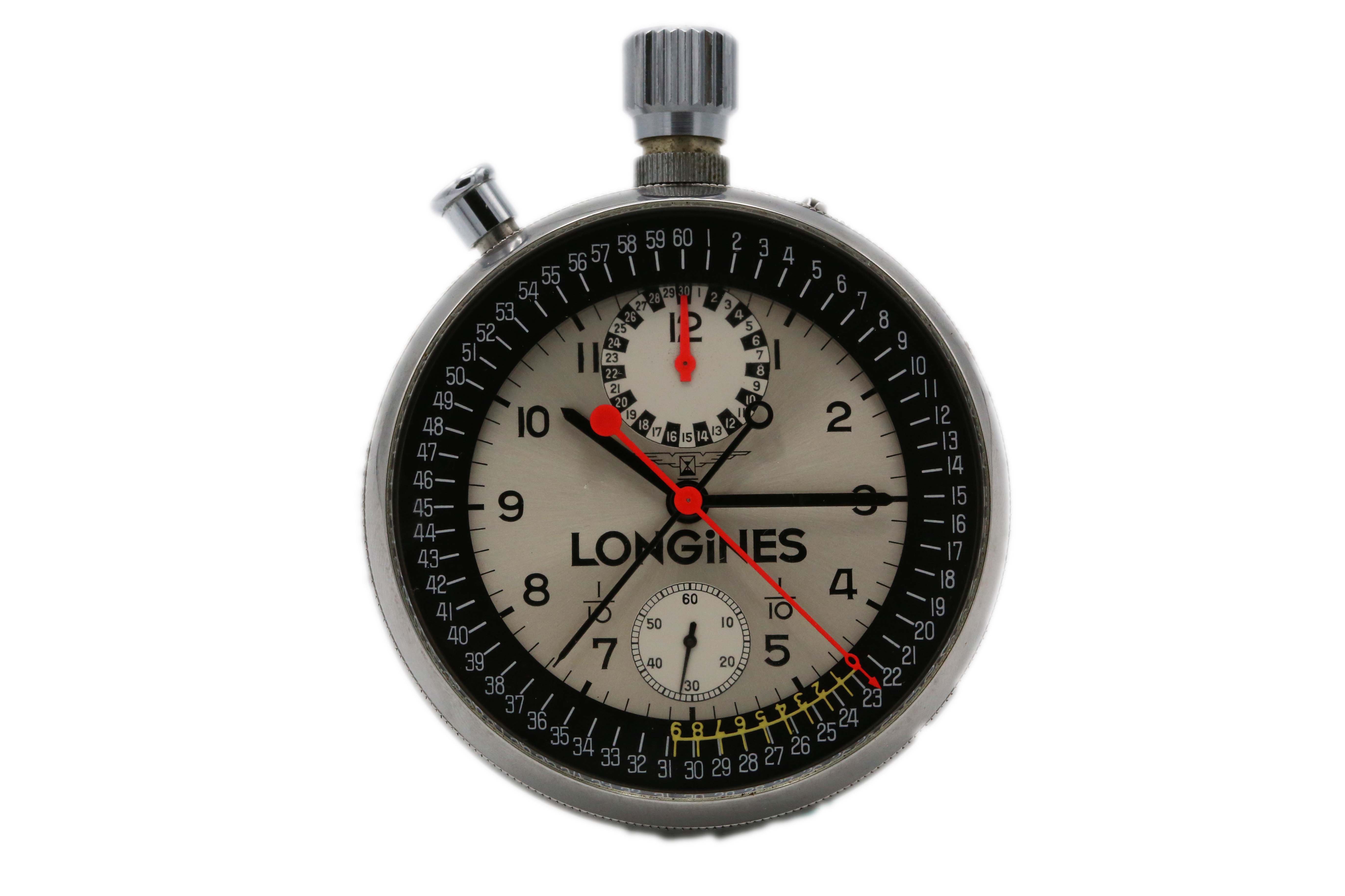 Lot 5 - A RARE OFFICIAL LONGINES SPLIT SECONDS STOP