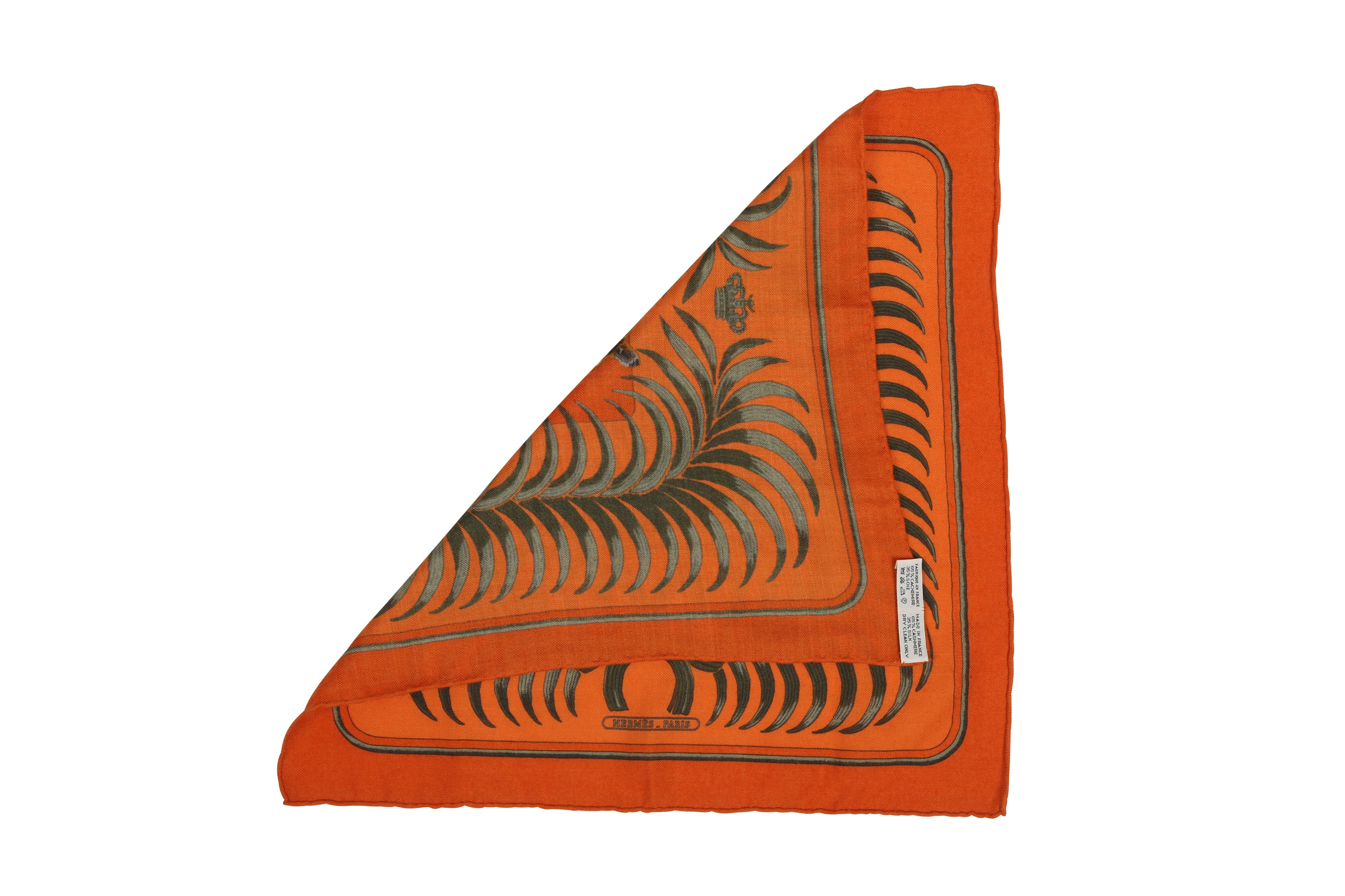 Lot 165 - Hermes Tiger Cashmere Pocket Square