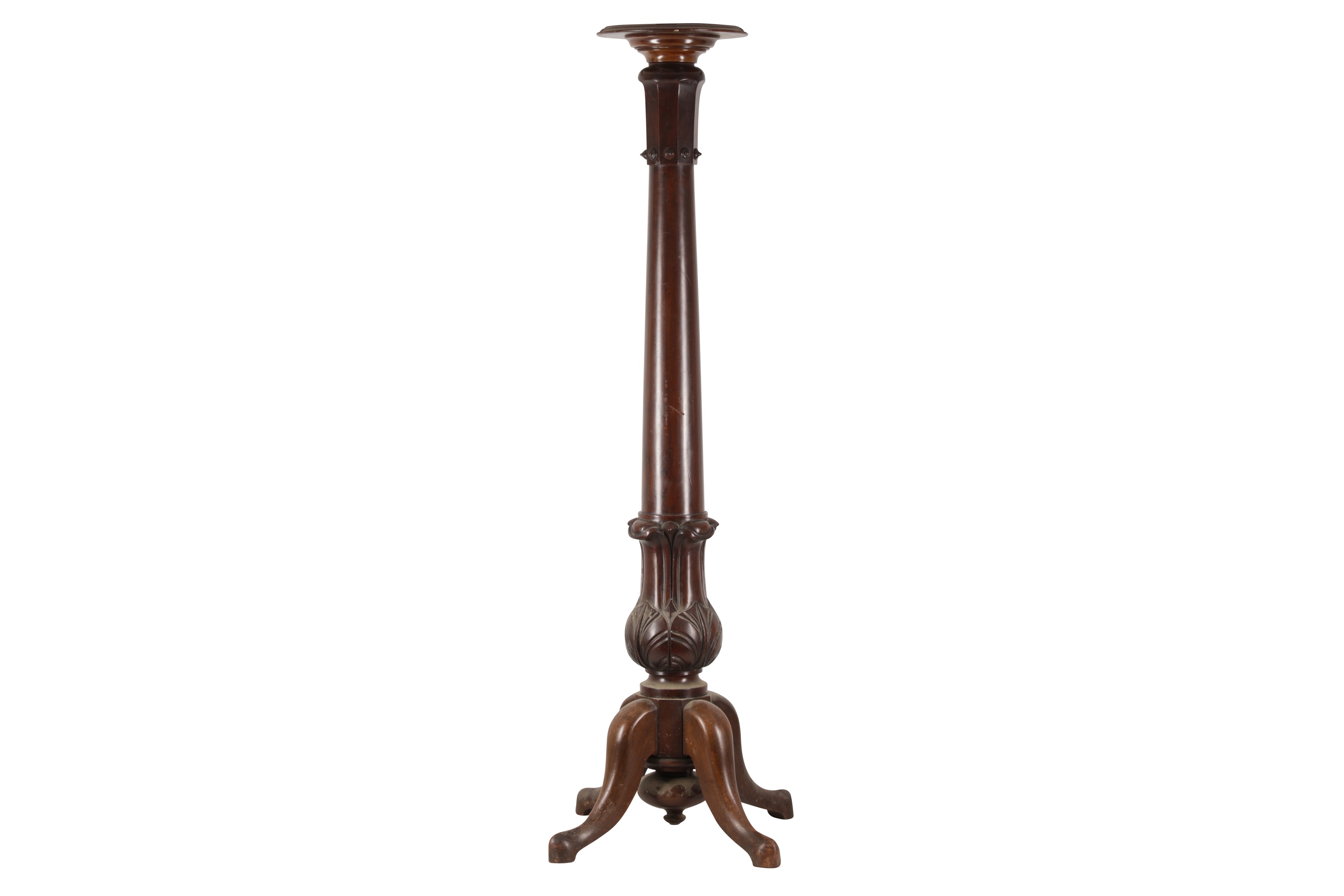Lot 642 - A COLONIAL MAHOGANY TORCHERE STAND, LATE