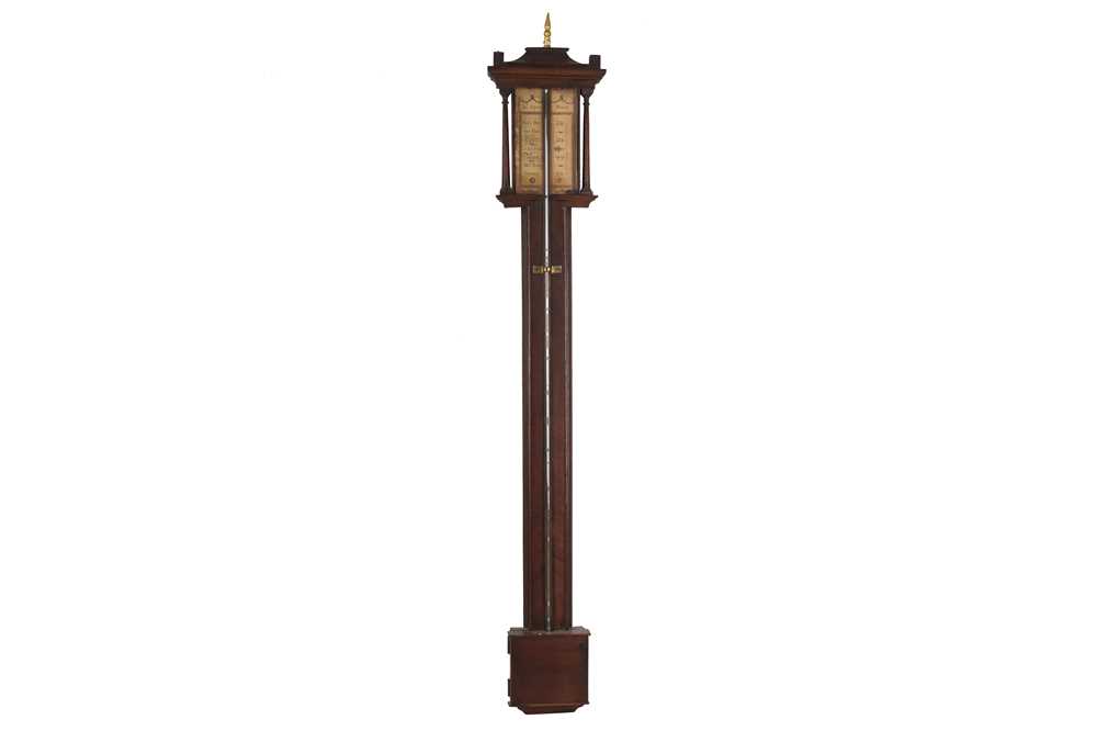 Lot 487 - A GILTWOOD AND MAHOGANY BAROMETER BY JOHN