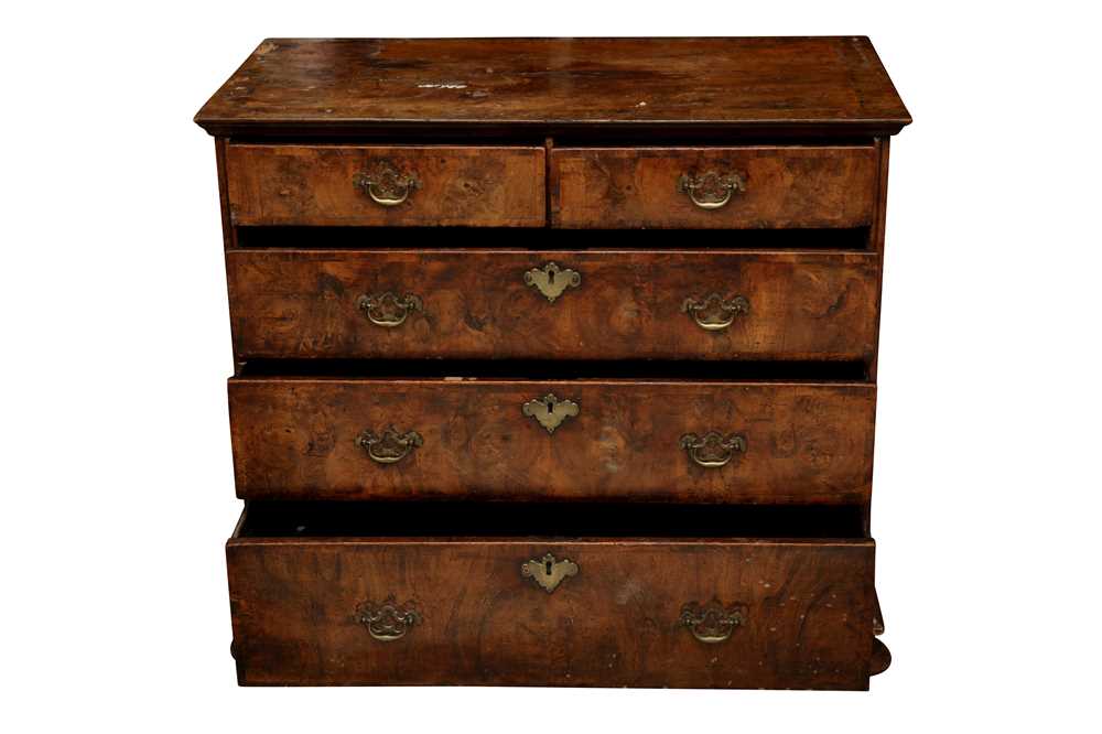 Lot 551 - A WALNUT CHEST OF DRAWERS, LATE 17TH/EARLY