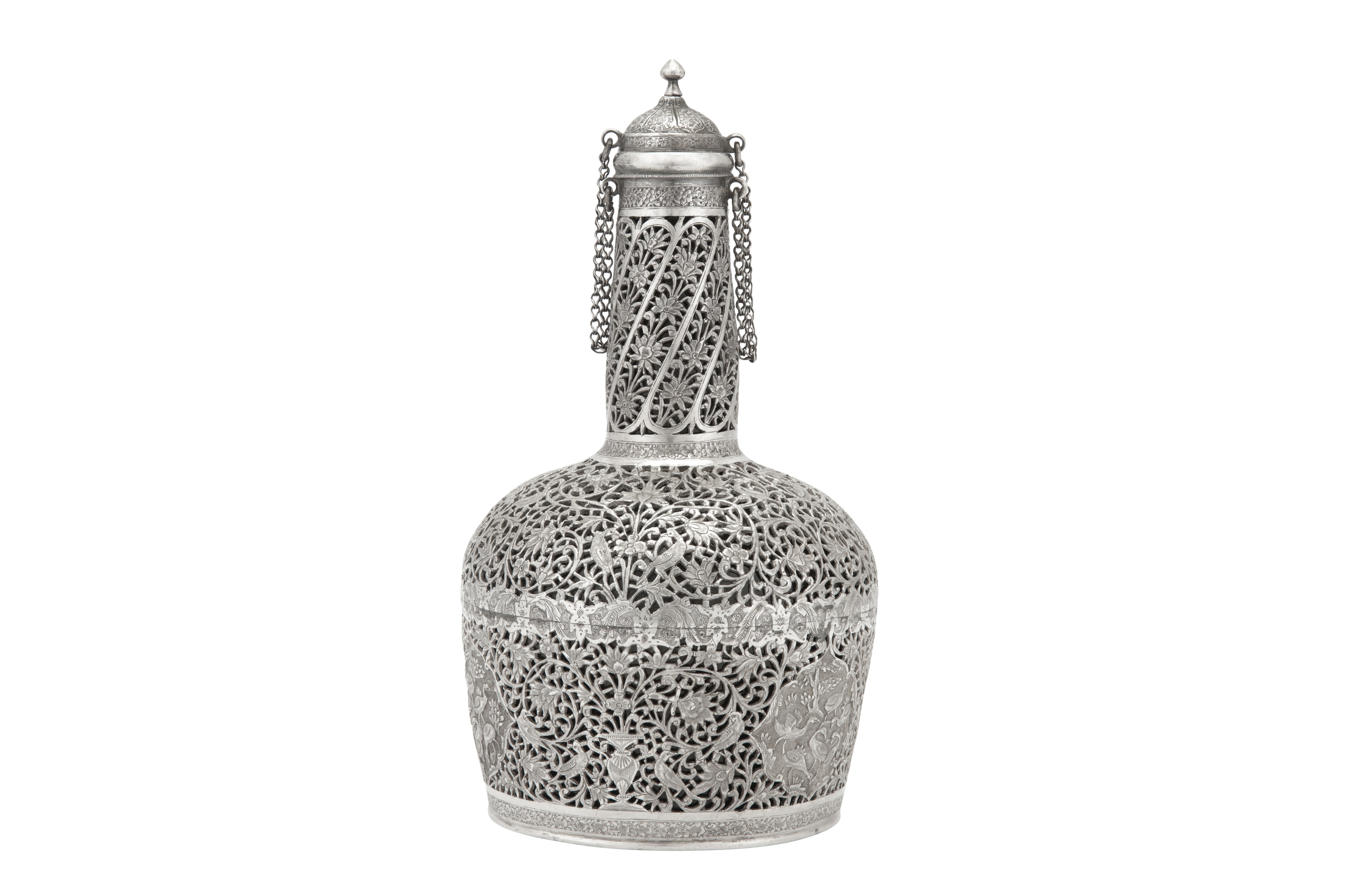 Lot 366 - A RETICULATED AND PIERCED SILVER GLASS