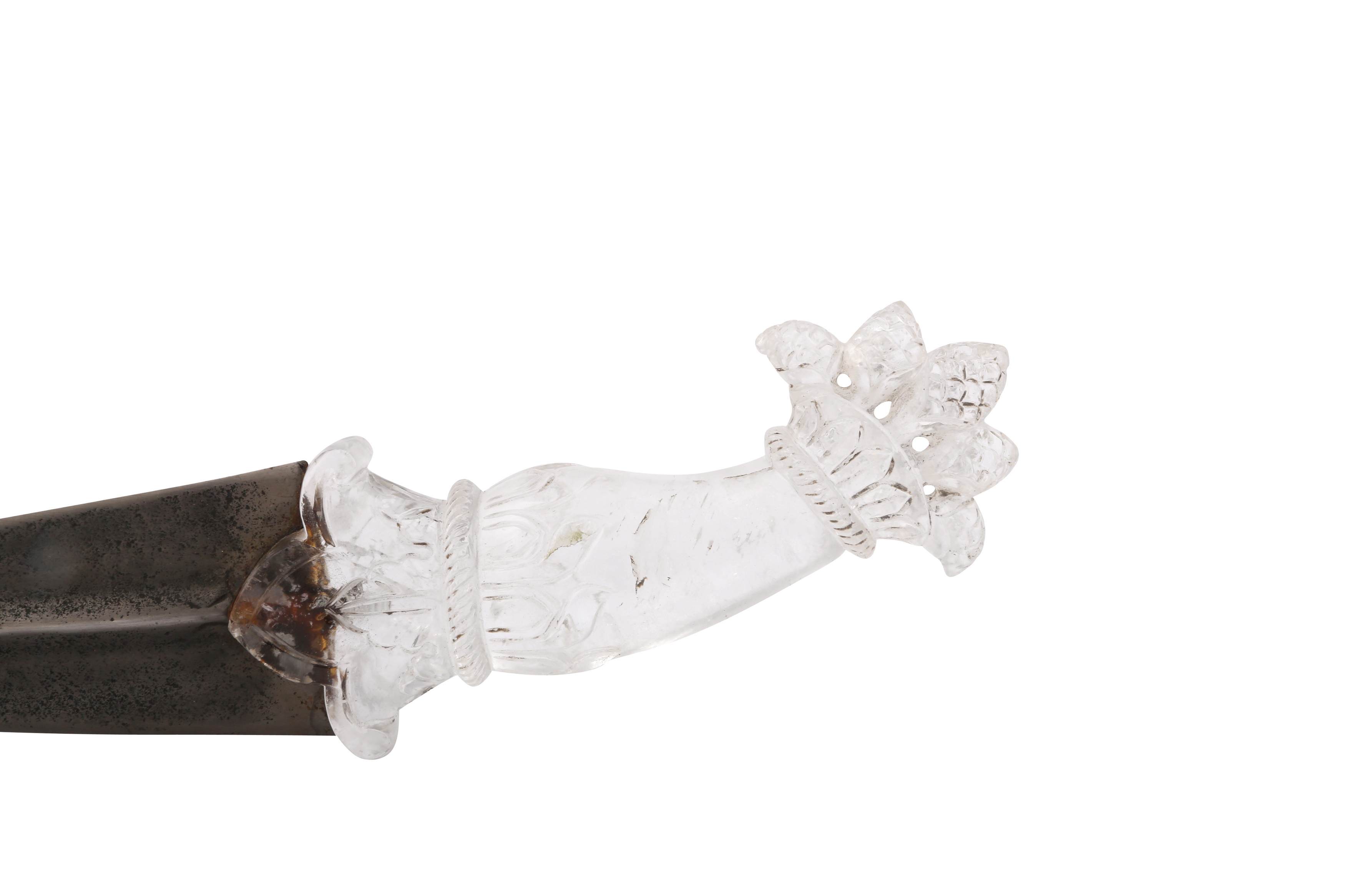 Lot 530 - A ROCK CRYSTAL-HILTED DAGGER (KHANJAR)