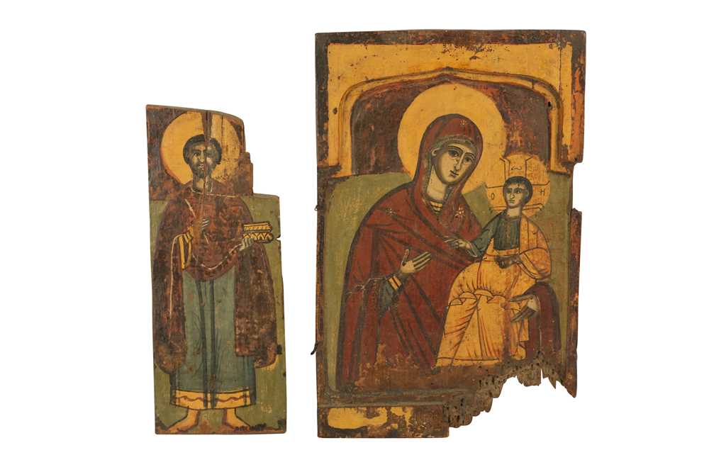 Lot 392 - A GREEK ICON TRIPTYCH, 19TH CENTURY