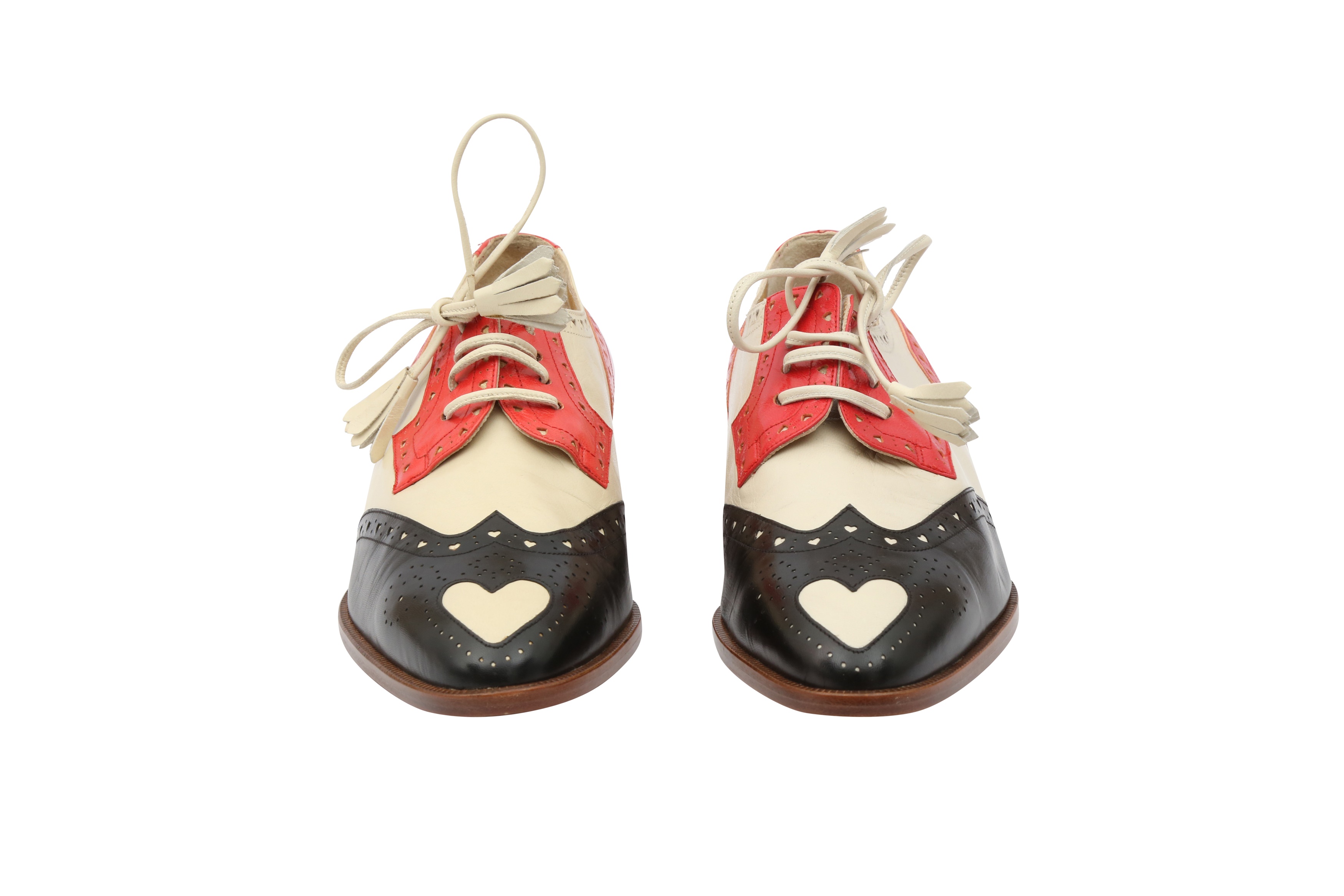 Lot 31 - Moschino Tri Colour Heart Lace Up Brogue